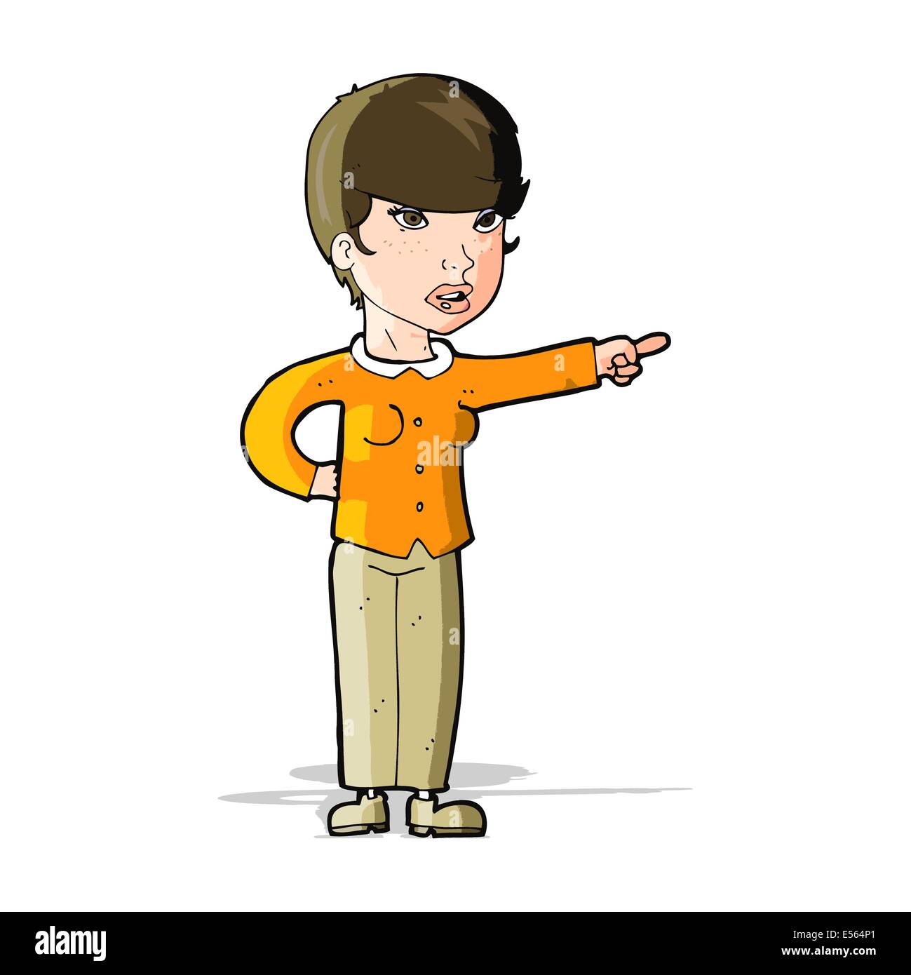 cartoon woman pointing finger of blame Stock Vector Image & Art - Alamy