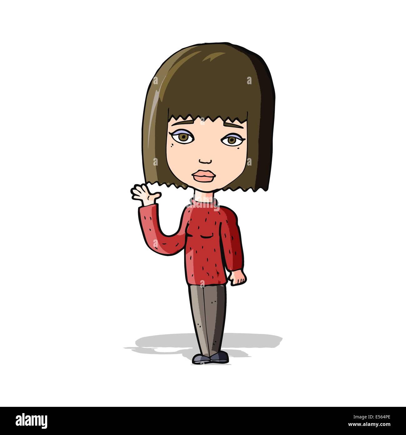 Waving cartoon woman hi-res stock photography and images - Alamy