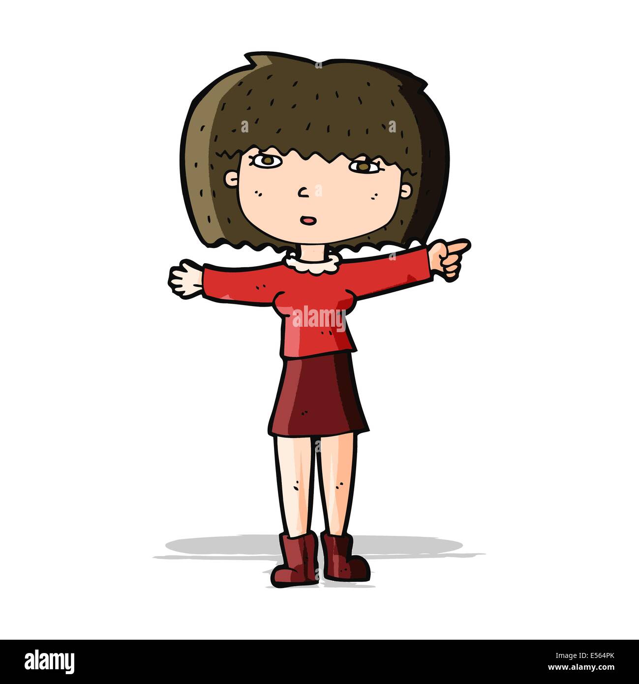 cartoon girl pointing Stock Vector Image & Art - Alamy