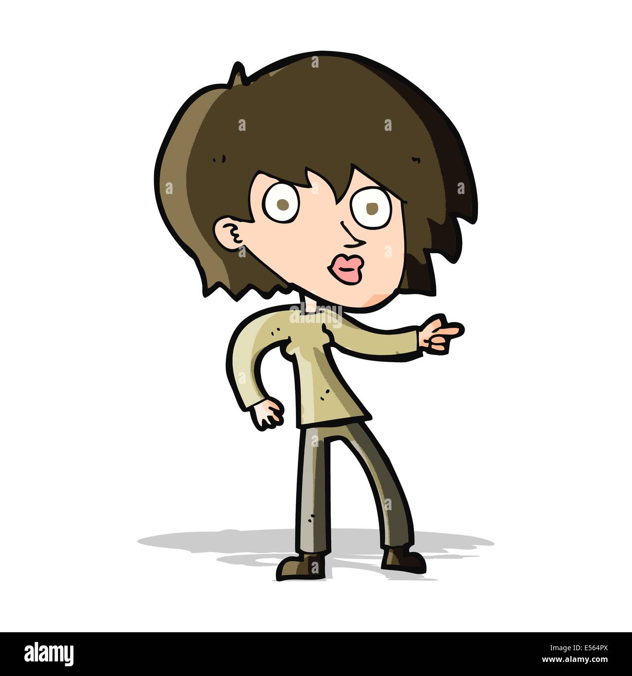cartoon surprised woman pointing Stock Vector Image & Art - Alamy