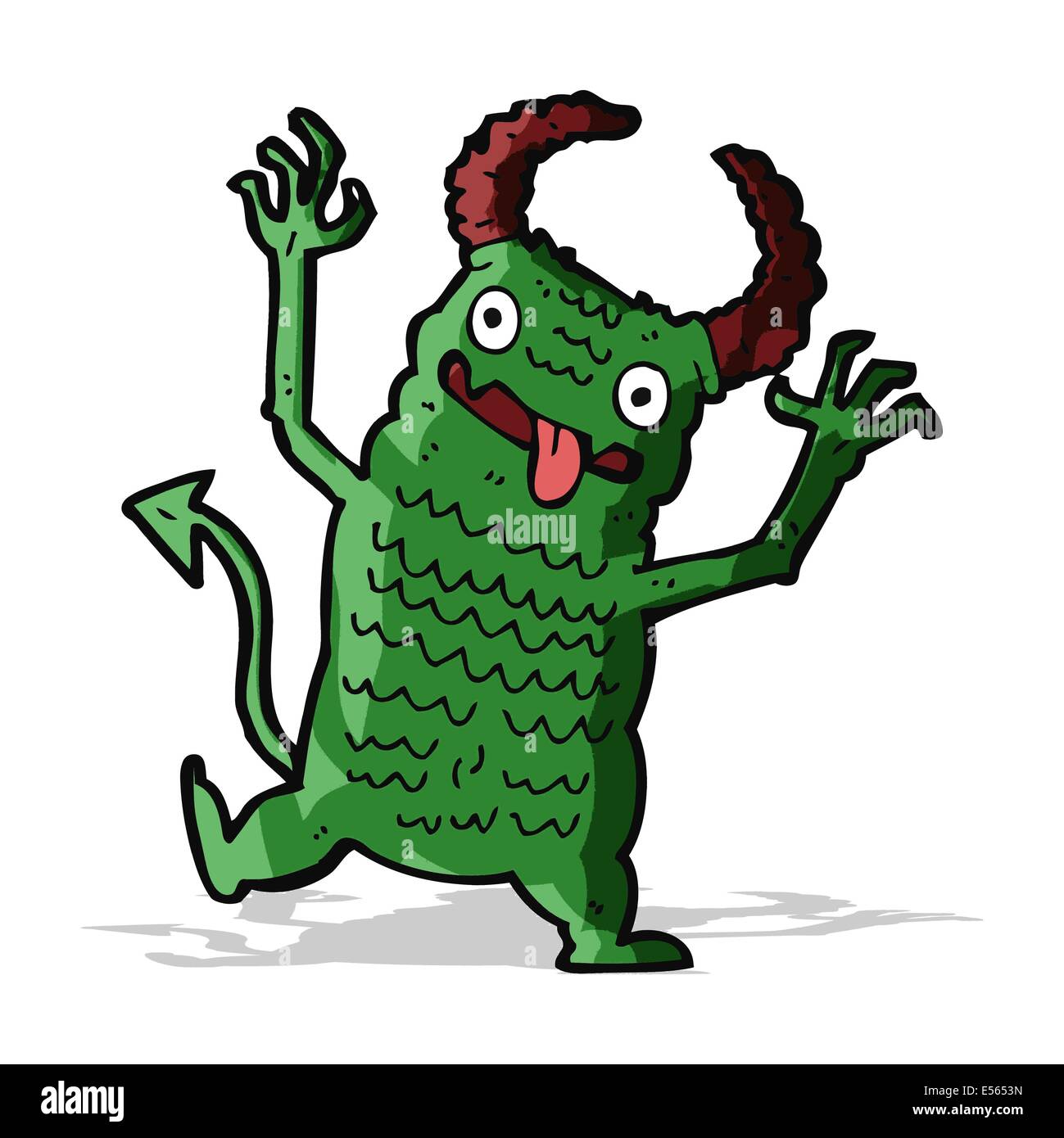 Cartoon illustration devil waving Cut Out Stock Images & Pictures - Alamy