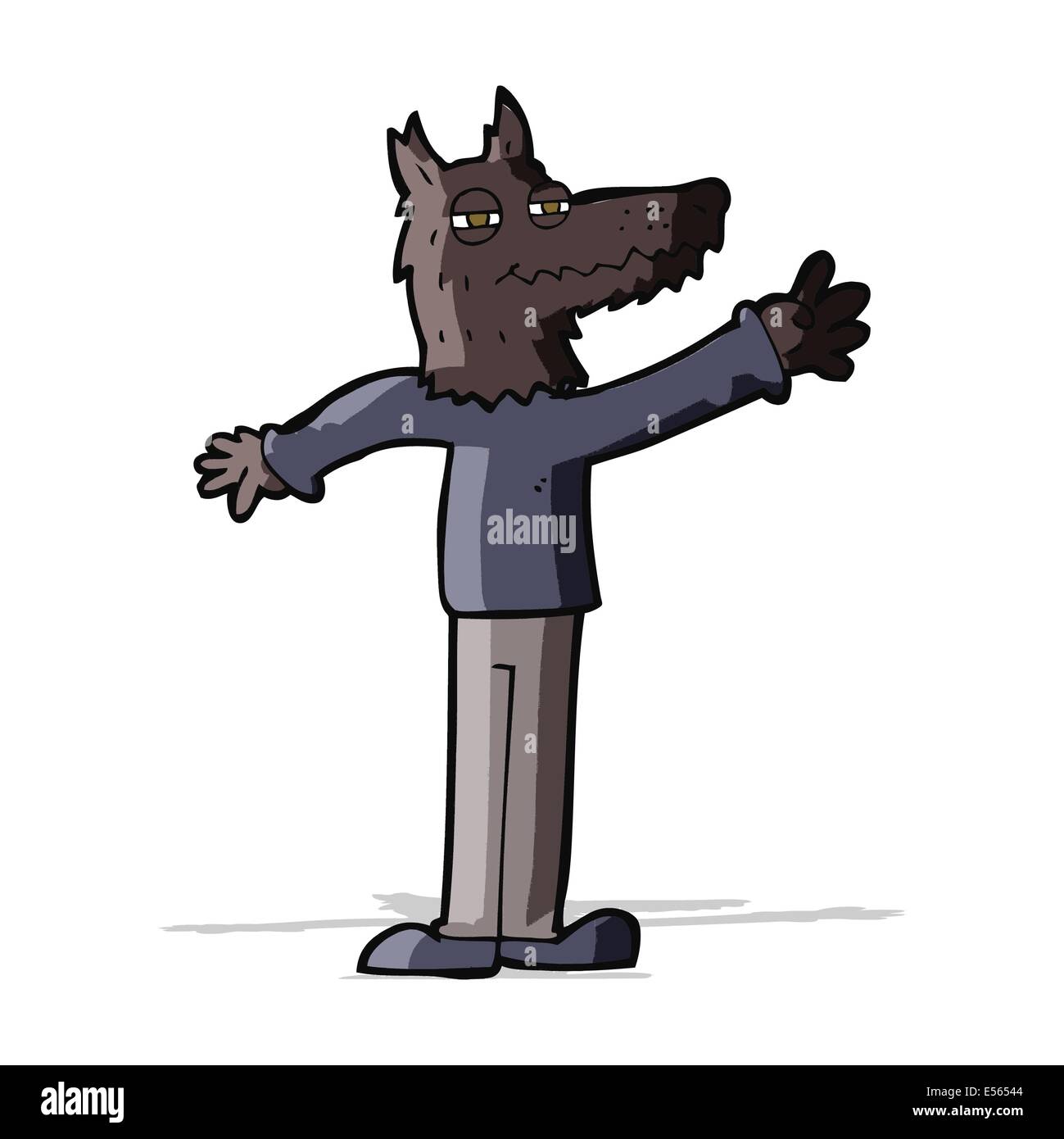 Cartoon waving wolf hi-res stock photography and images - Alamy