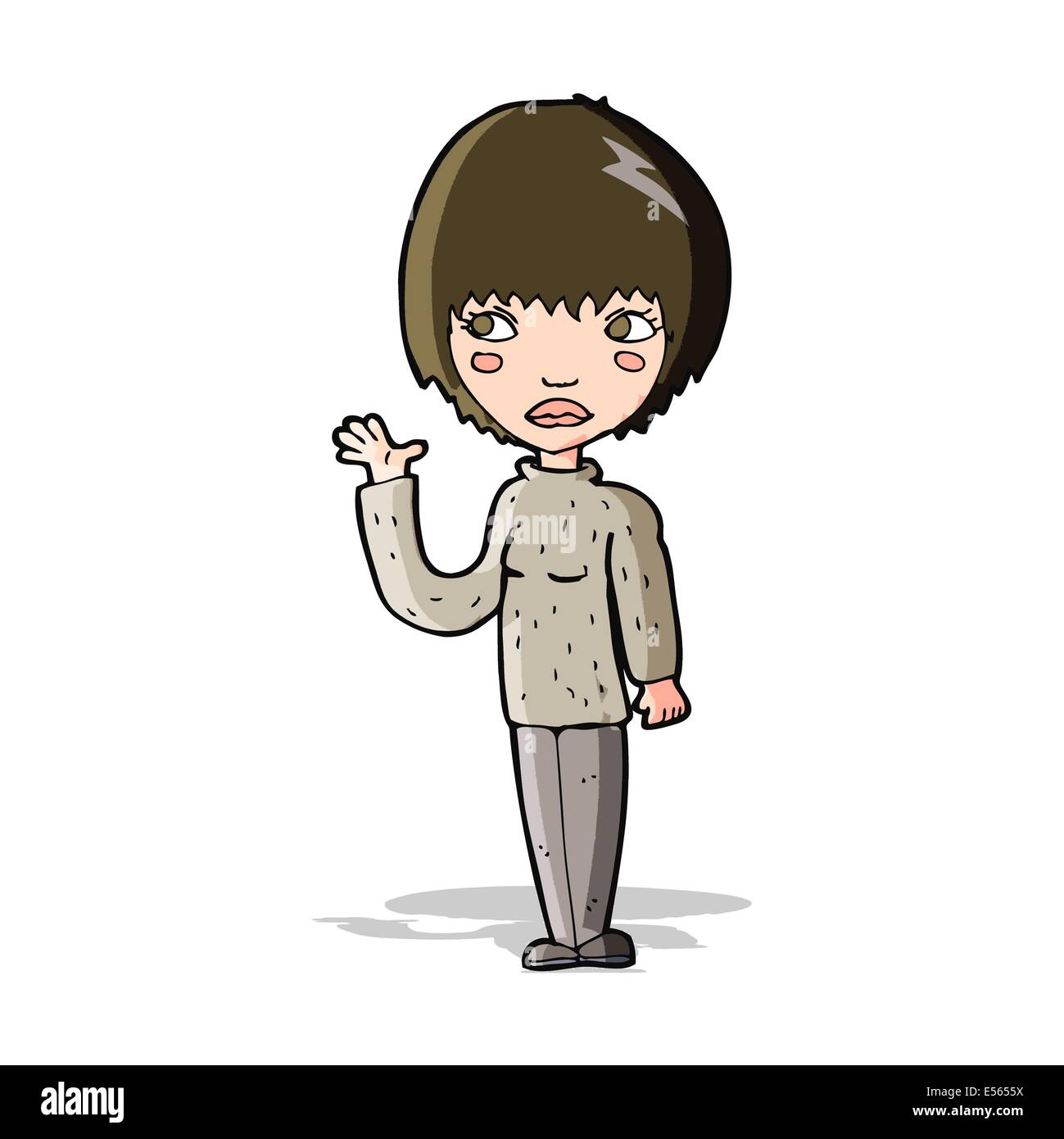 cartoon woman waving Stock Vector Image & Art - Alamy