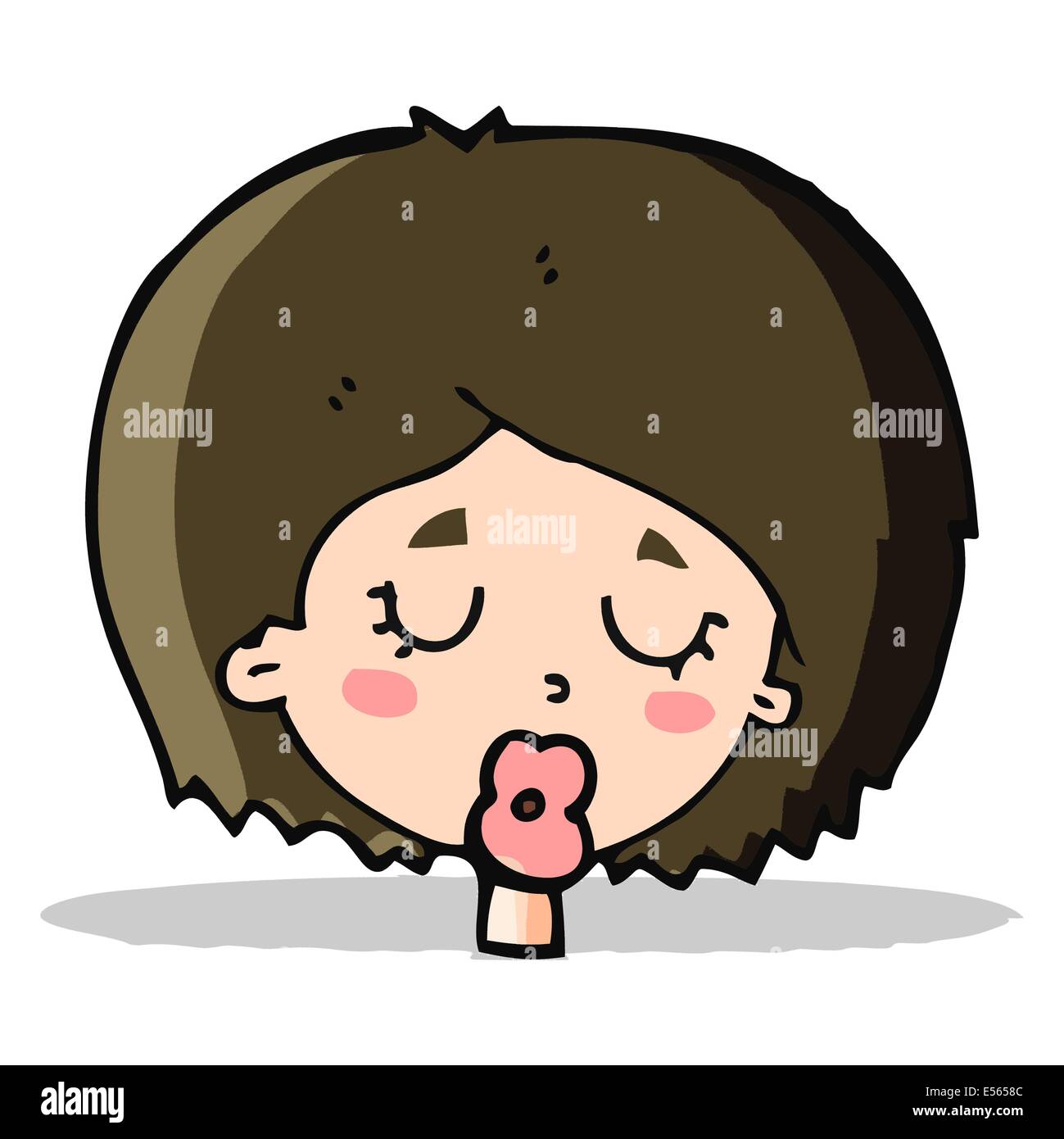 Cartoon woman eyes closed Cut Out Stock Images & Pictures - Alamy