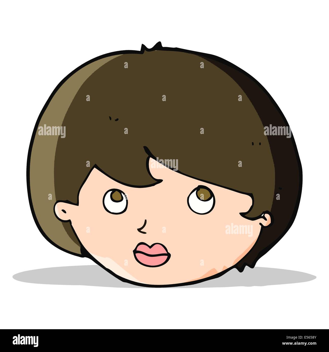 cartoon female face looking upwards Stock Vector Image & Art - Alamy