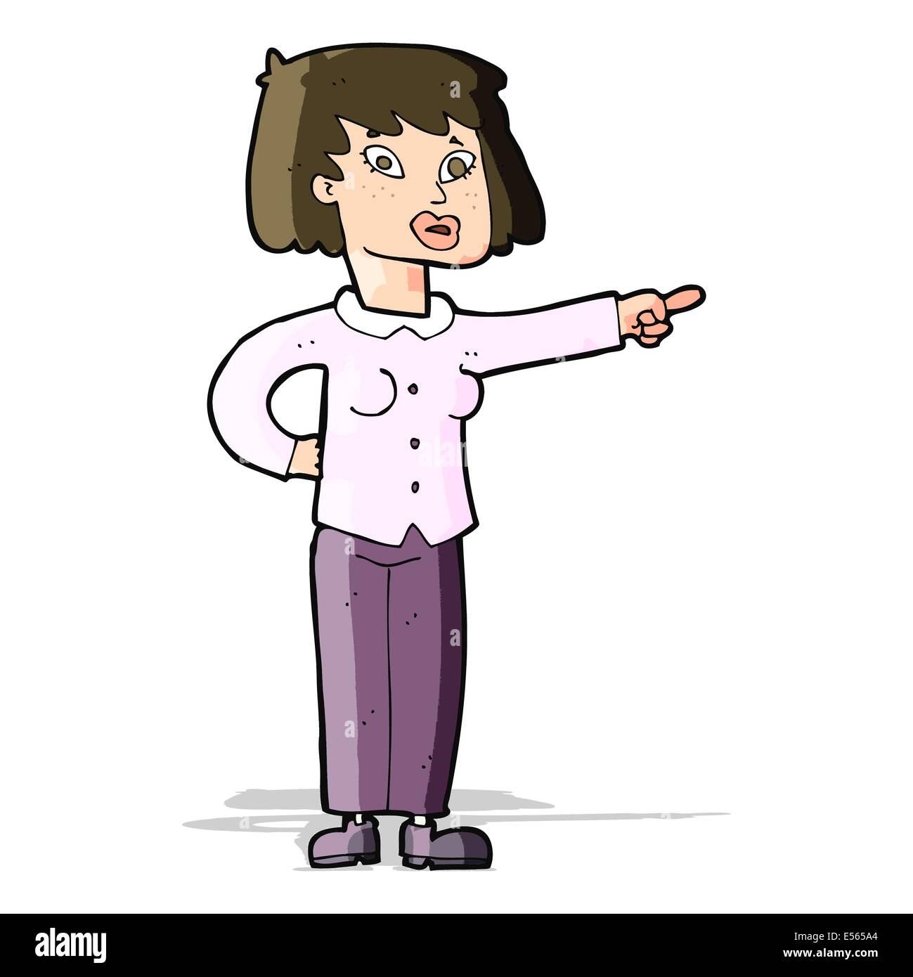 Retro Woman Pointing Clip Art High Resolution Stock Photography and ...