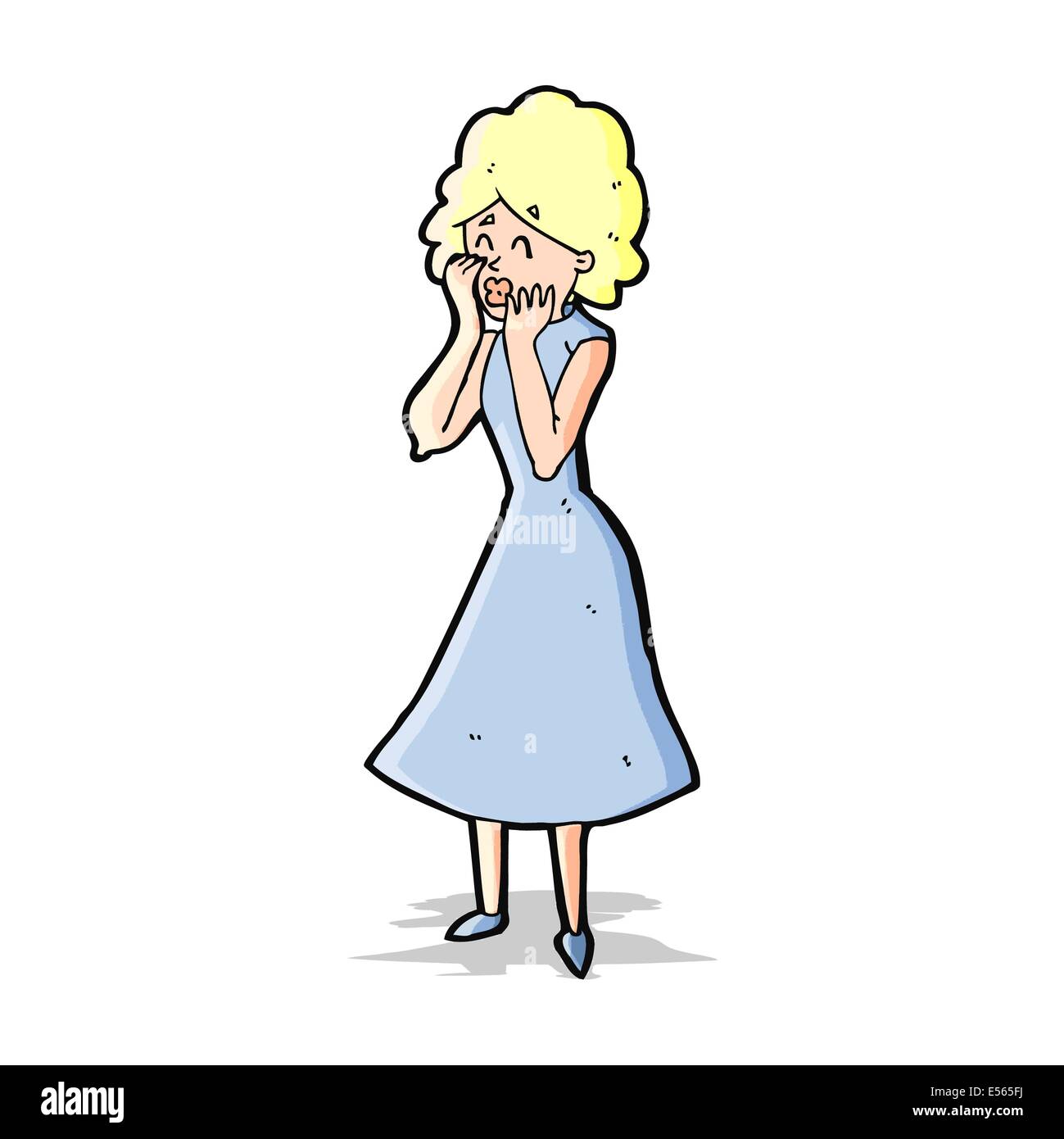 cartoon worried woman Stock Vector Image & Art - Alamy