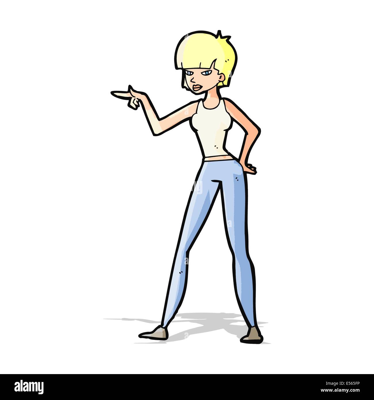 cartoon woman pointing Stock Vector Image & Art - Alamy