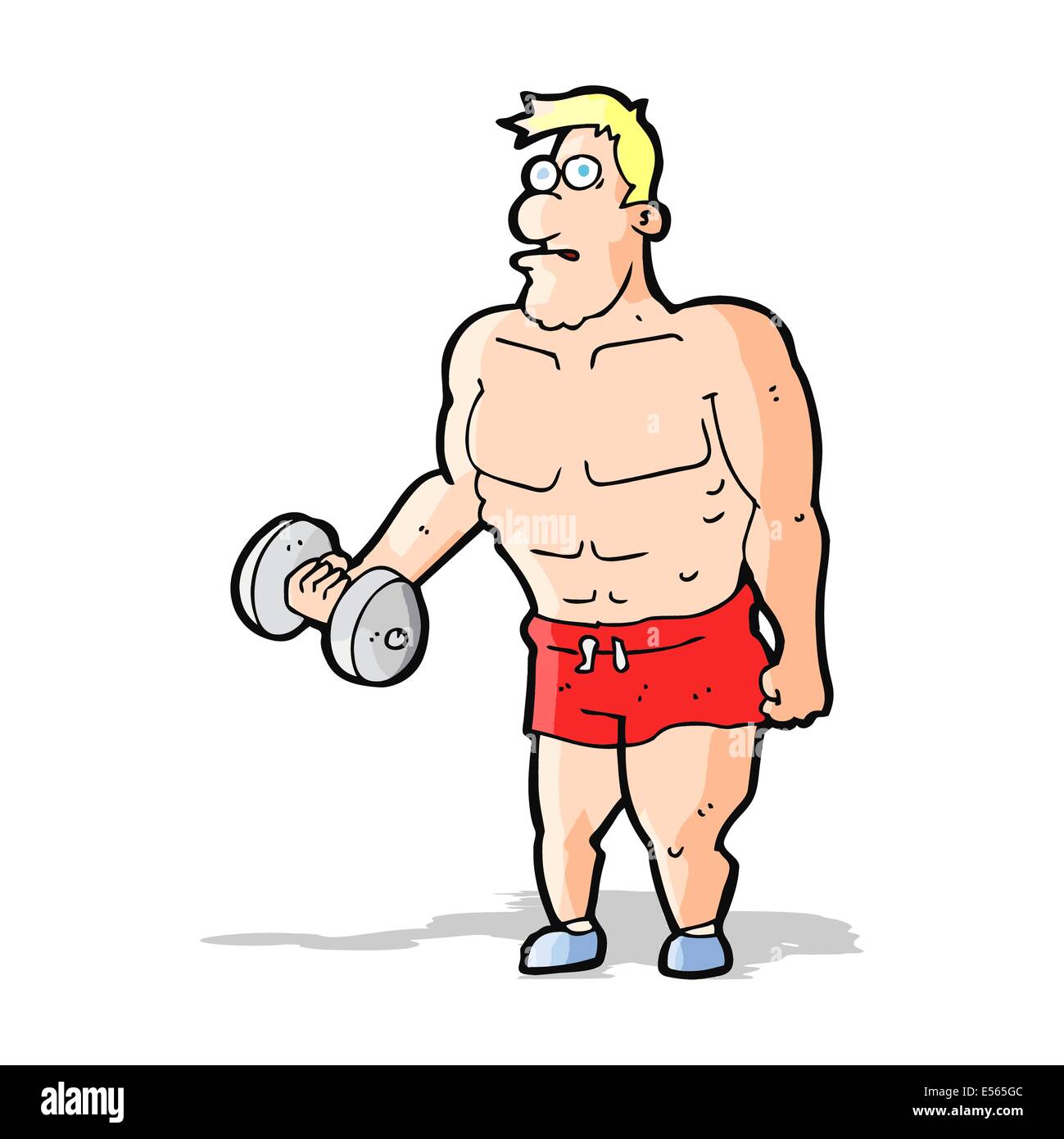 cartoon man lifting weights Stock Vector Image & Art - Alamy