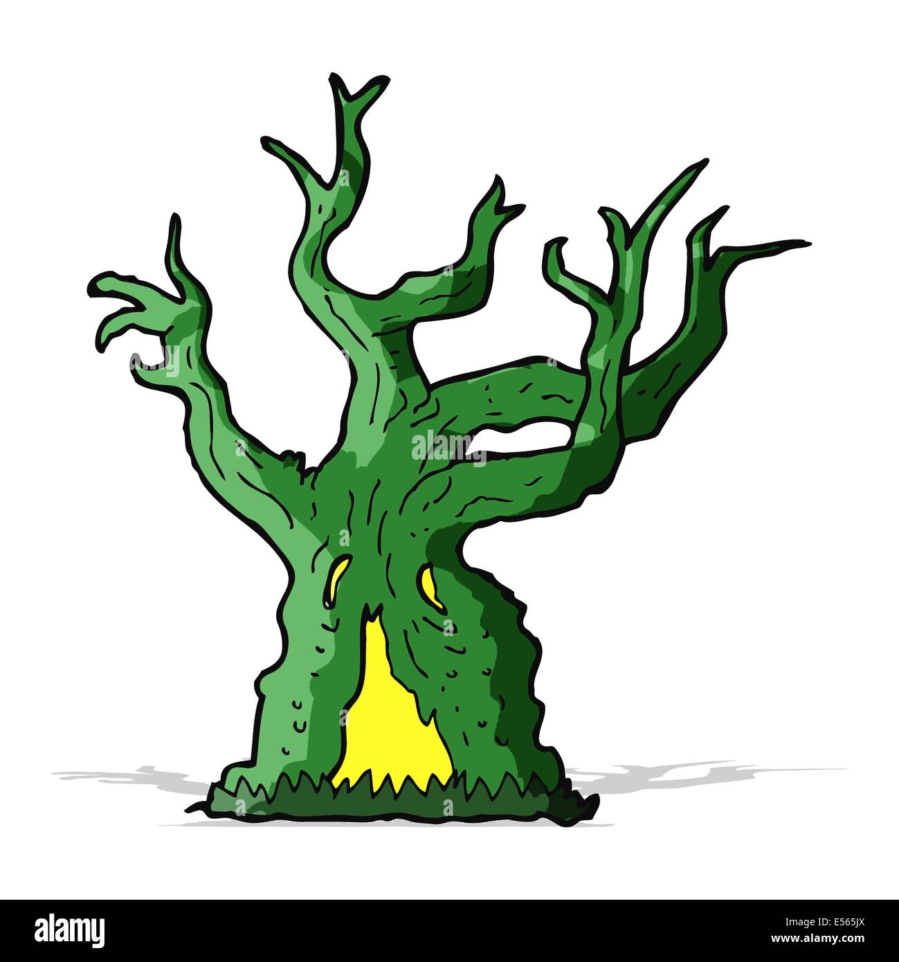 cartoon spooky old tree Stock Vector Image & Art - Alamy