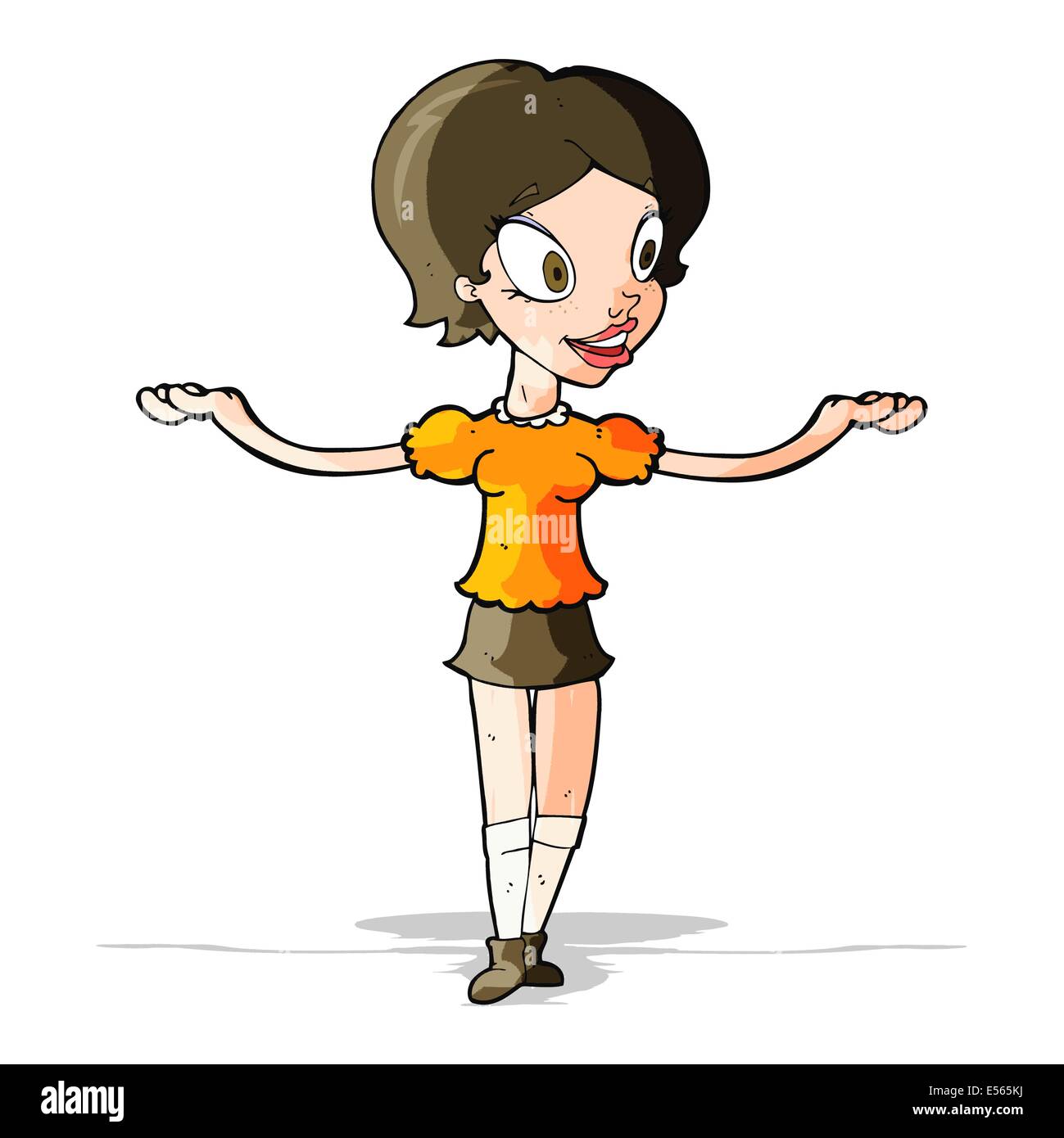 Cartoon woman arms wide hi-res stock photography and images - Alamy