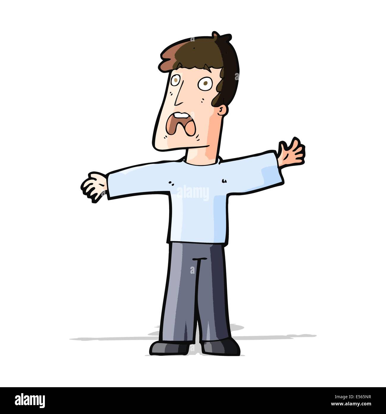cartoon frightened man Stock Vector Image & Art - Alamy