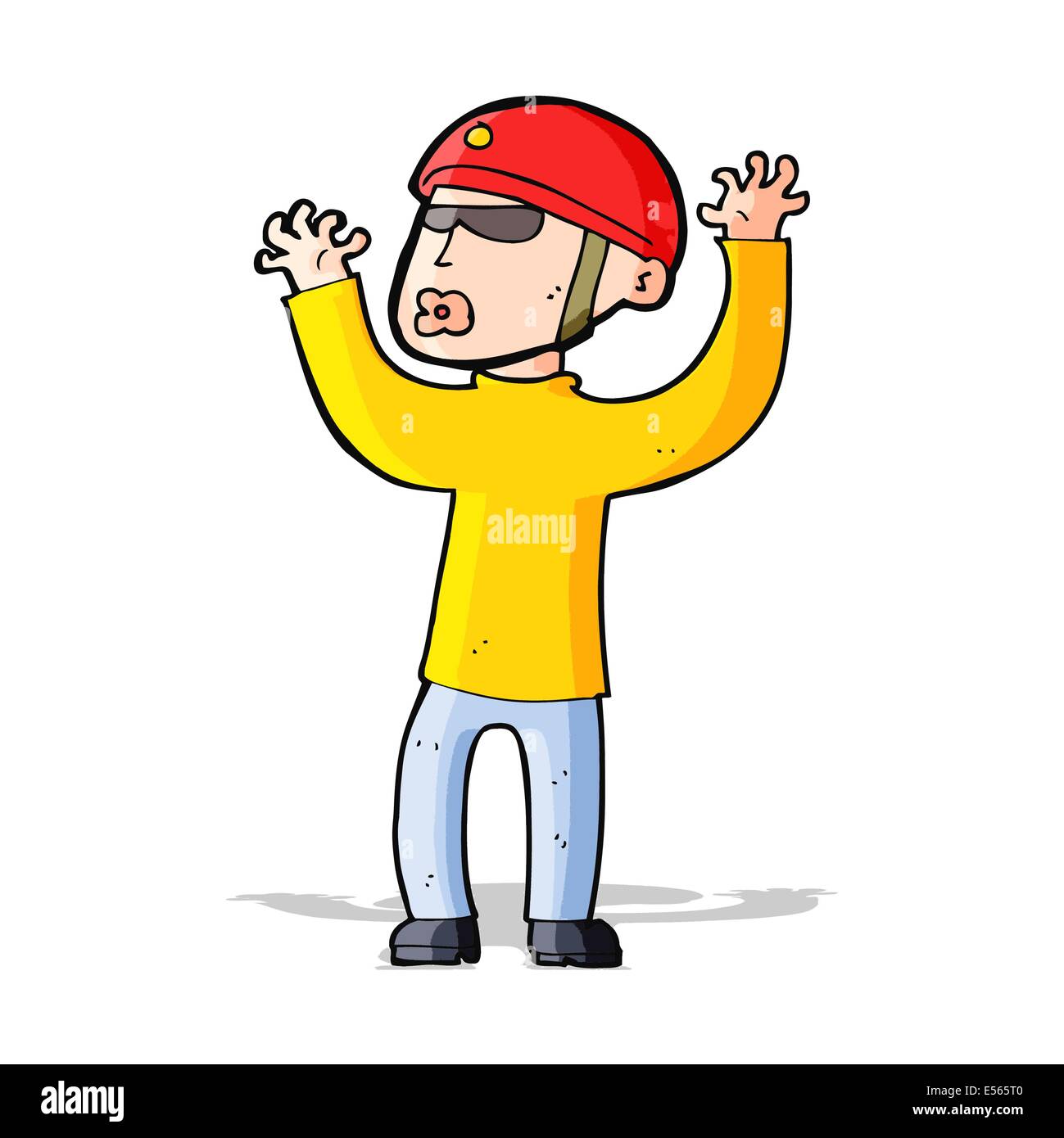 cartoon security man panicking Stock Vector Image & Art - Alamy