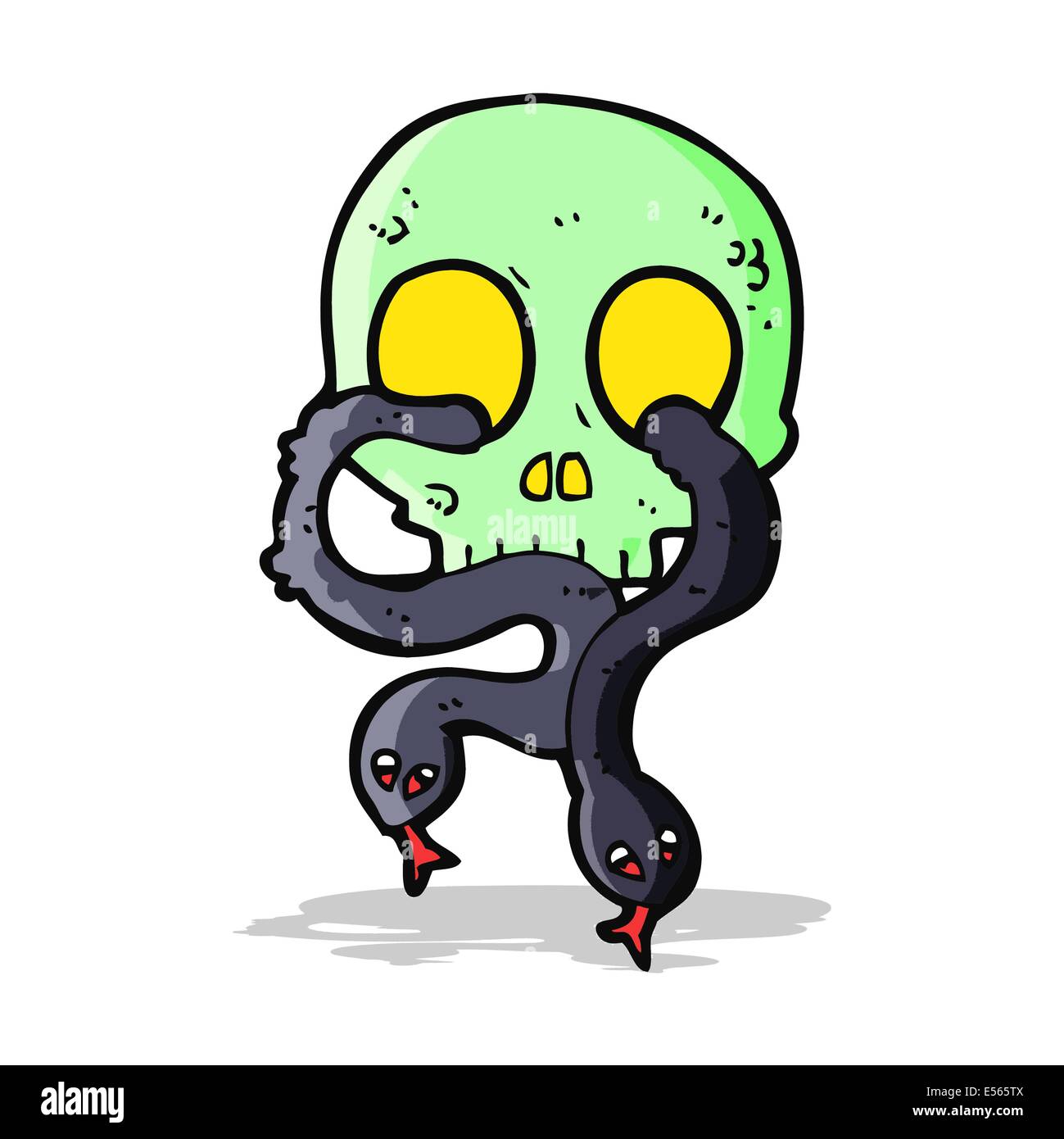 cartoon skull with snakes Stock Vector Image & Art - Alamy