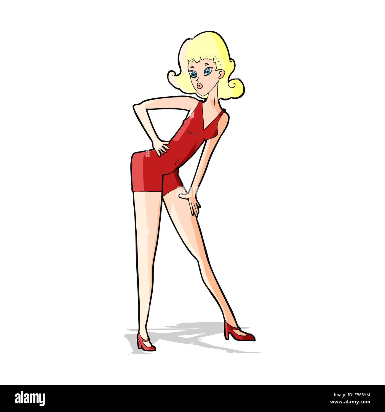 cartoon model woman posing Stock Vector Image & Art - Alamy