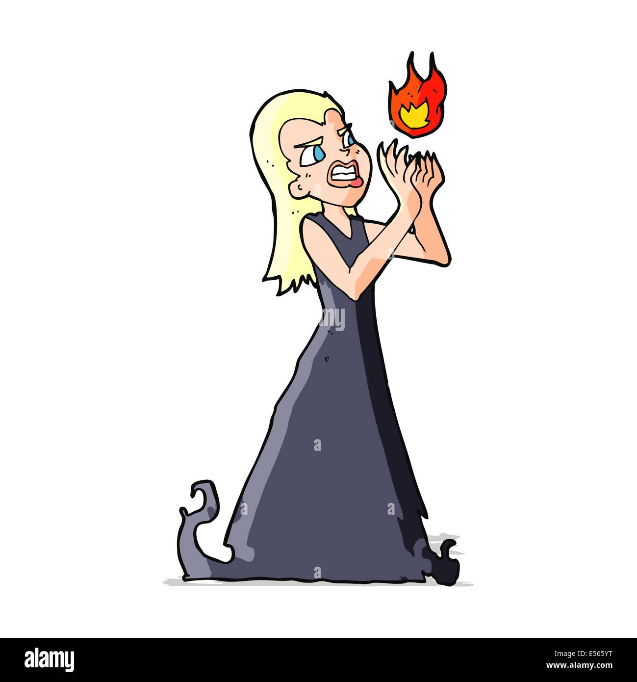 cartoon witch woman casting spell Stock Vector Image & Art - Alamy