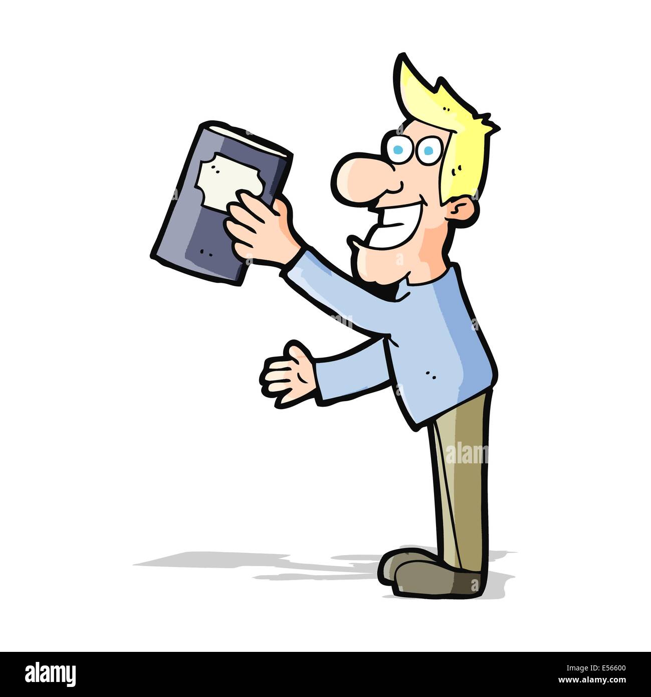 cartoon man with book Stock Vector Image & Art - Alamy