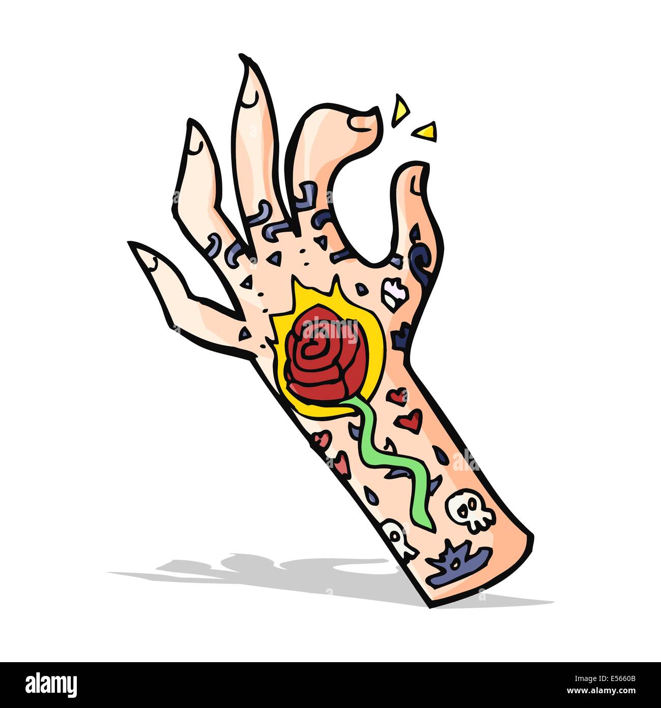 cartoon tattoo hand Stock Vector Image & Art - Alamy