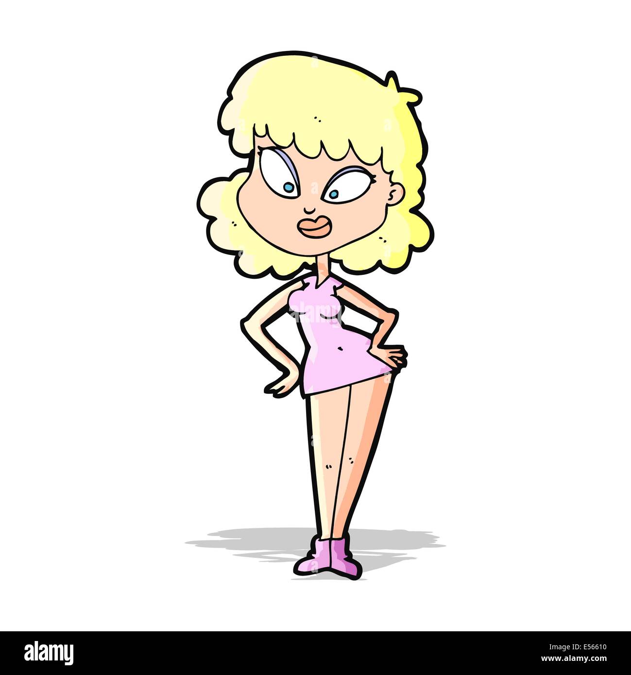 cartoon woman with hands on hips Stock Vector Image & Art - Alamy