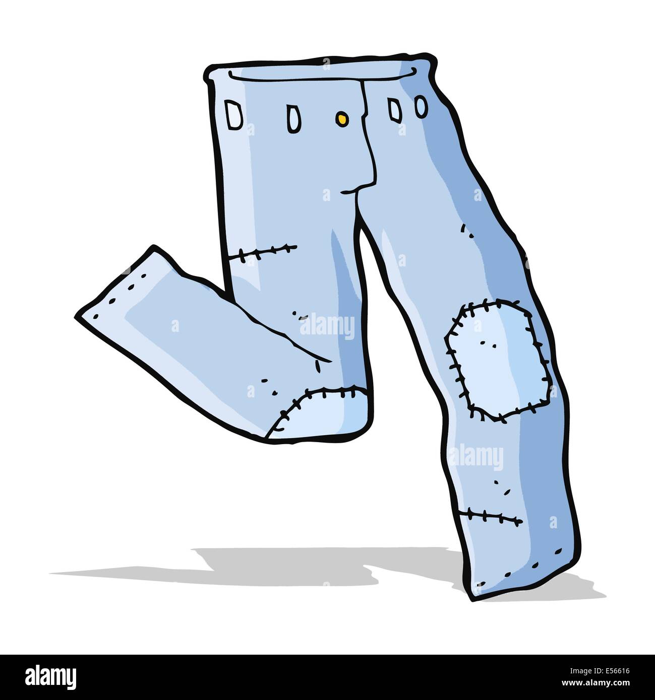cartoon patched old jeans Stock Vector Image & Art - Alamy