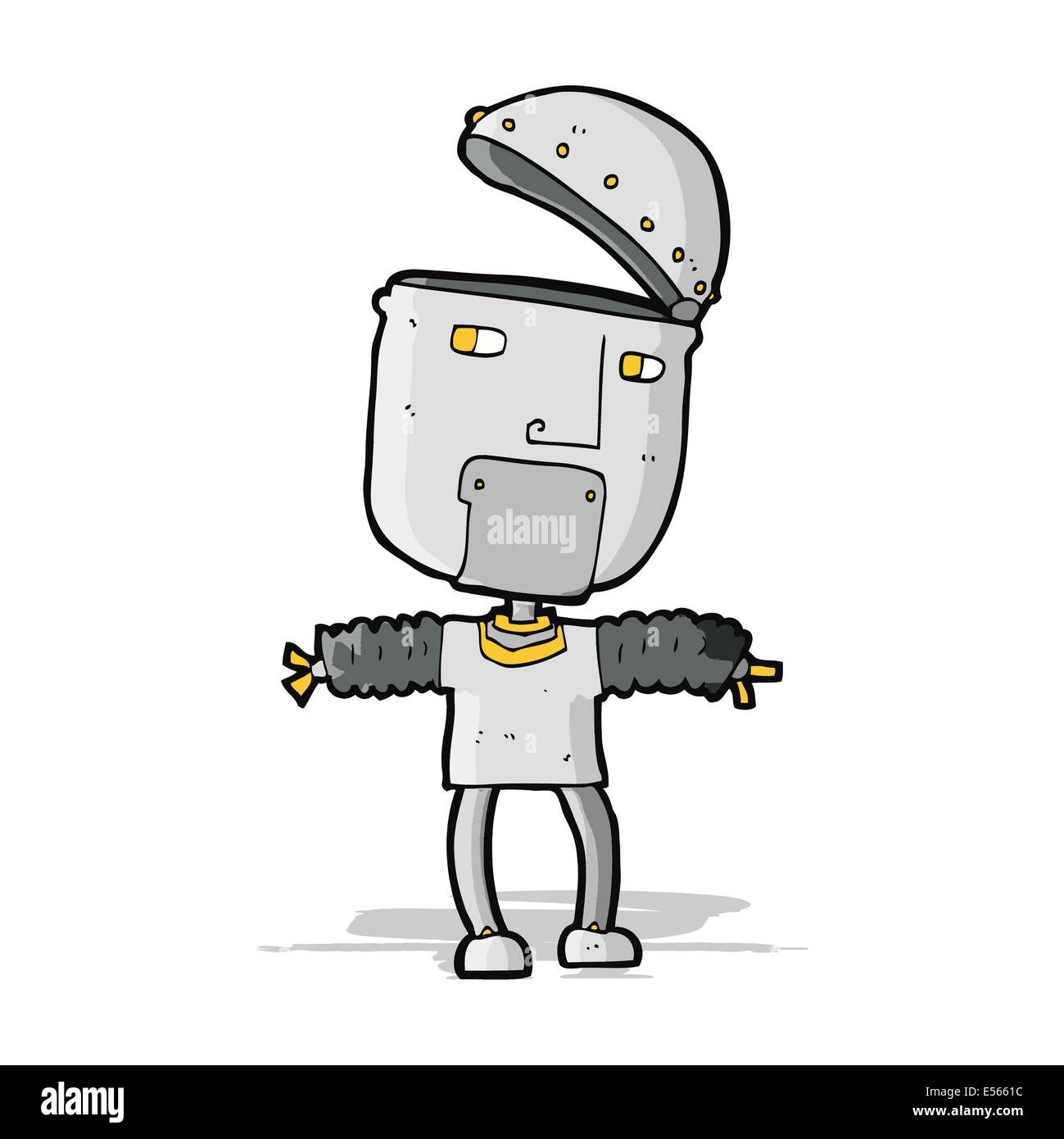 funny cartoon robot with open head Stock Vector Image & Art - Alamy