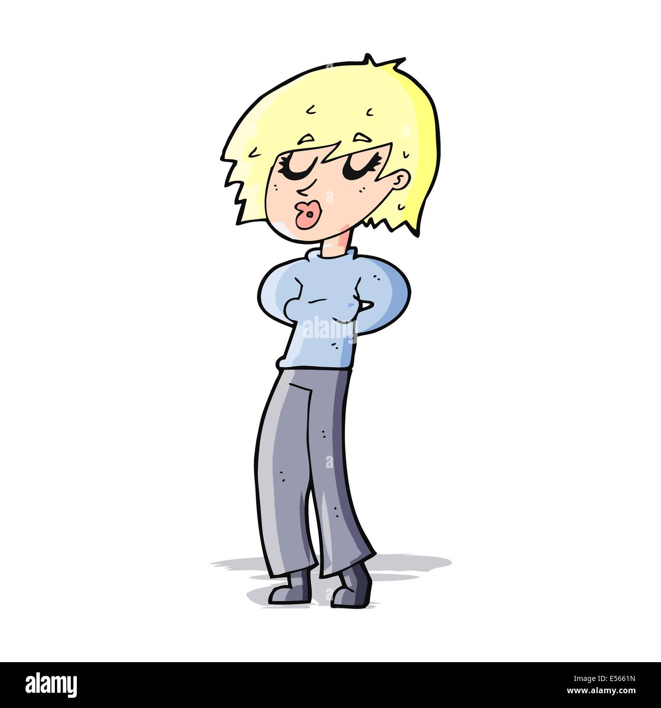 Cartoon woman whistling Cut Out Stock Images & Pictures - Alamy