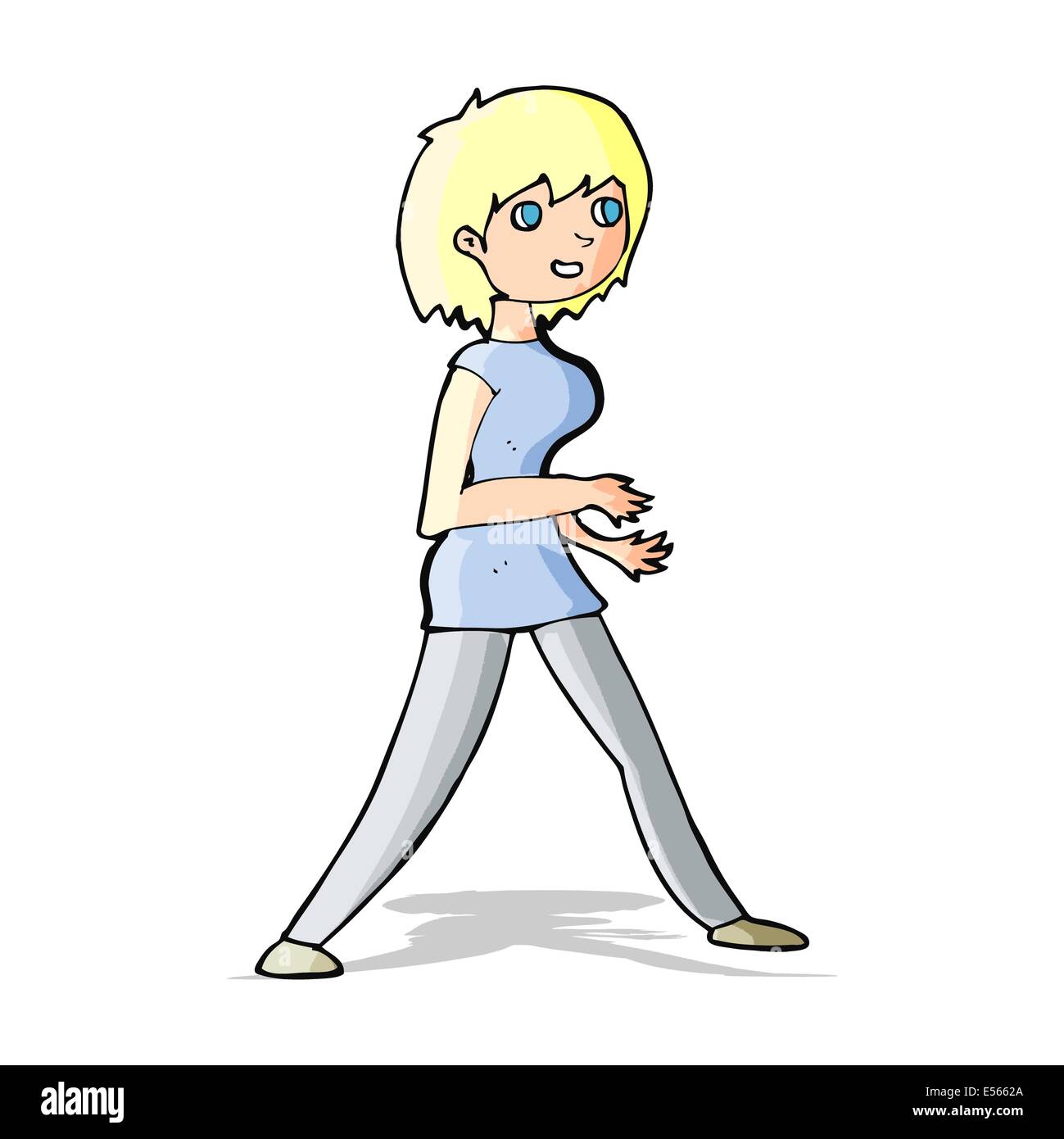cartoon woman walking Stock Vector Image & Art - Alamy