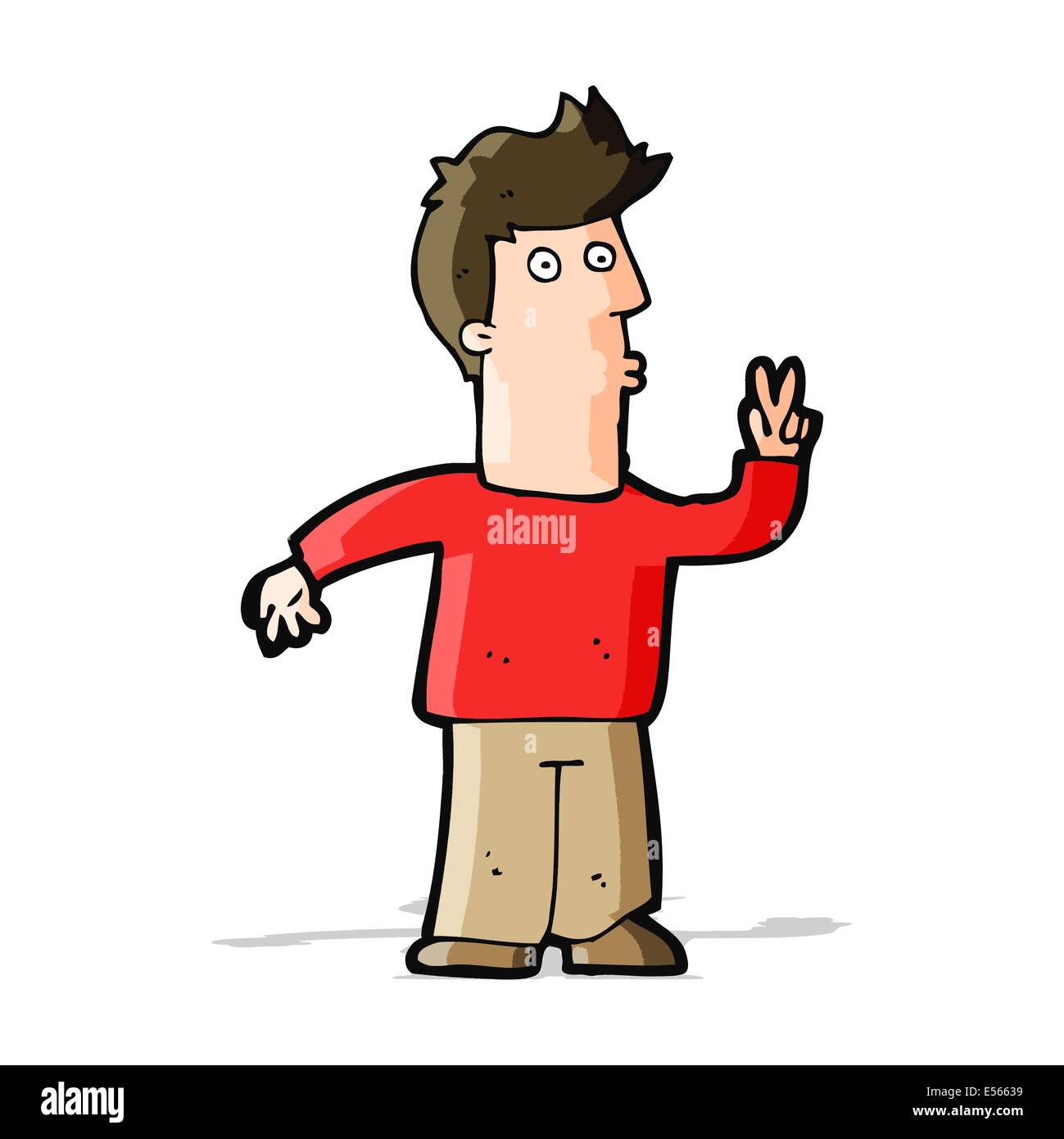 cartoon man giving peace sign Stock Vector Image & Art - Alamy