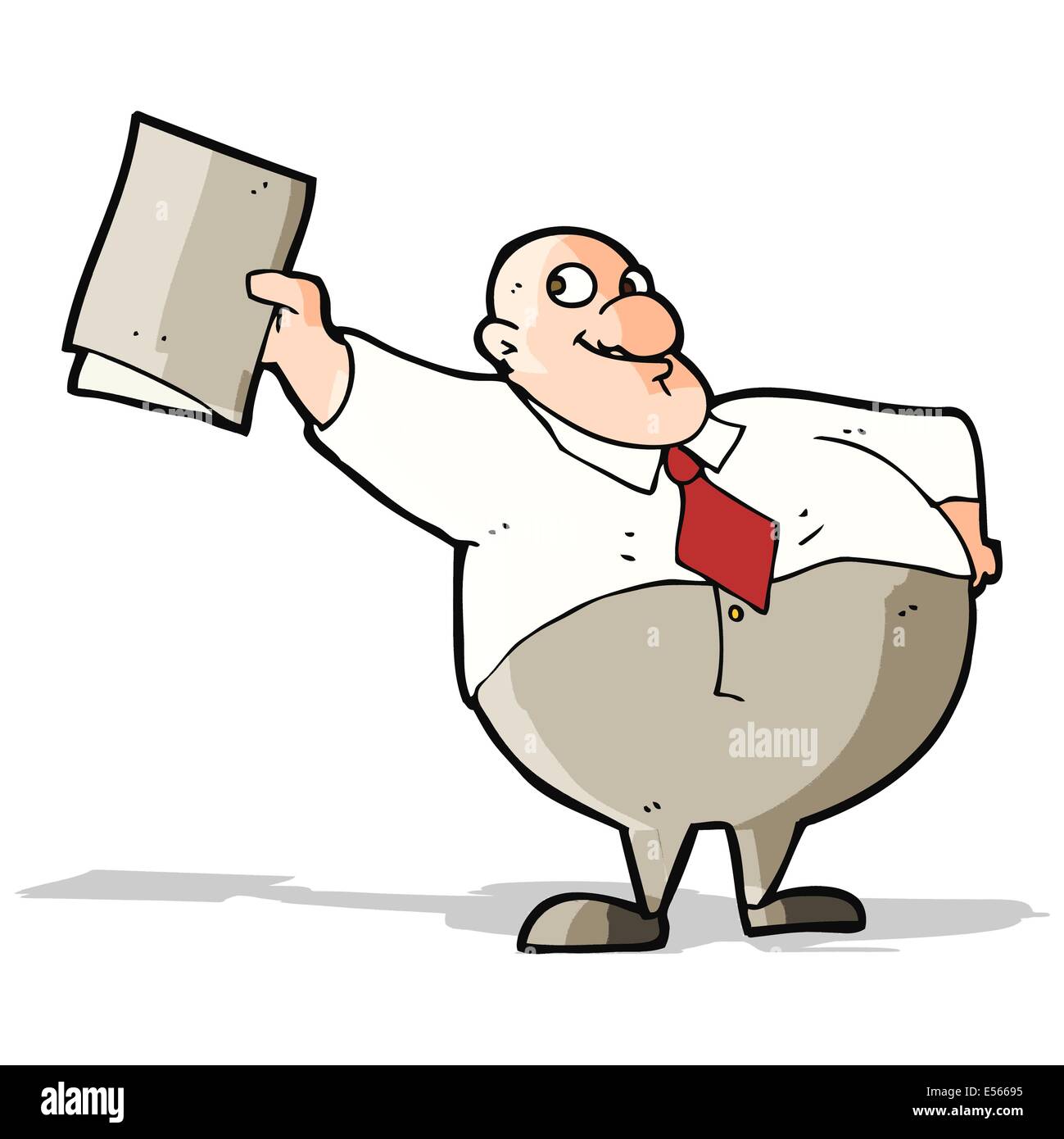 cartoon happy boss with file Stock Vector Image & Art - Alamy