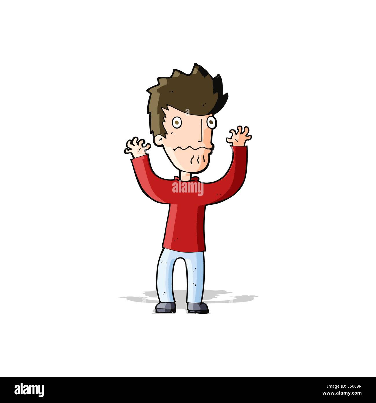 cartoon frightened man Stock Vector Image & Art - Alamy