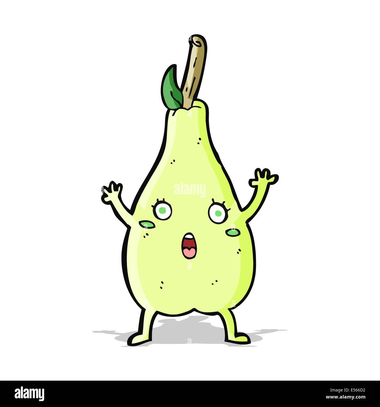 cartoon frightened pear Stock Vector Image & Art - Alamy