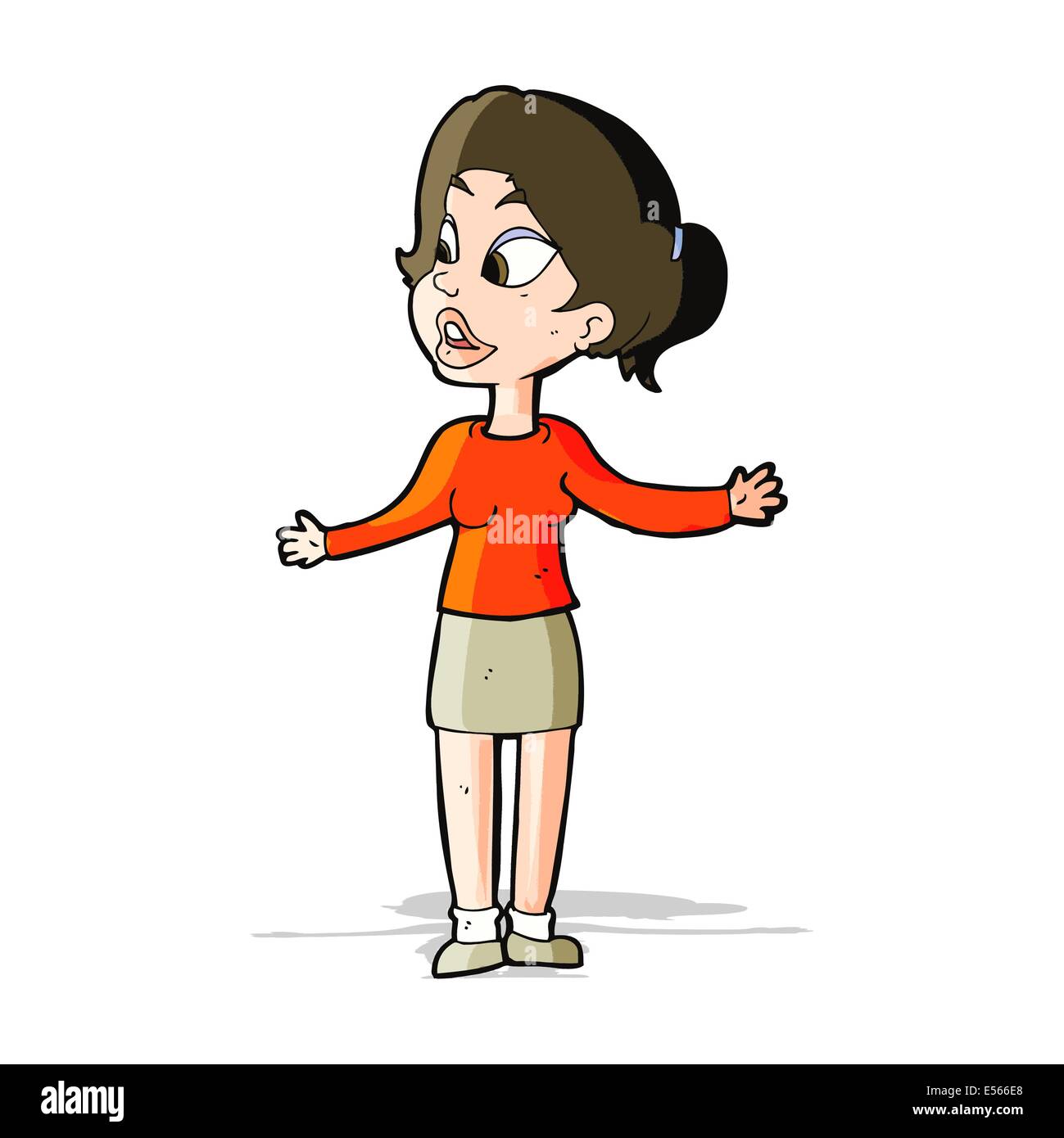 cartoon pretty woman explaining something Stock Vector Image & Art - Alamy