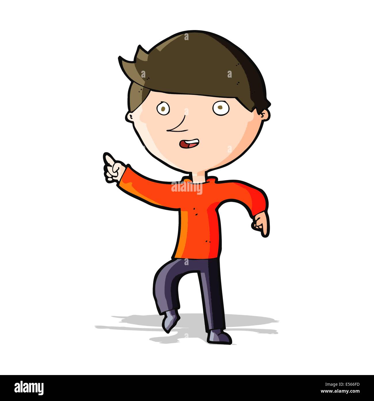 cartoon happy boy pointing Stock Vector Image & Art - Alamy