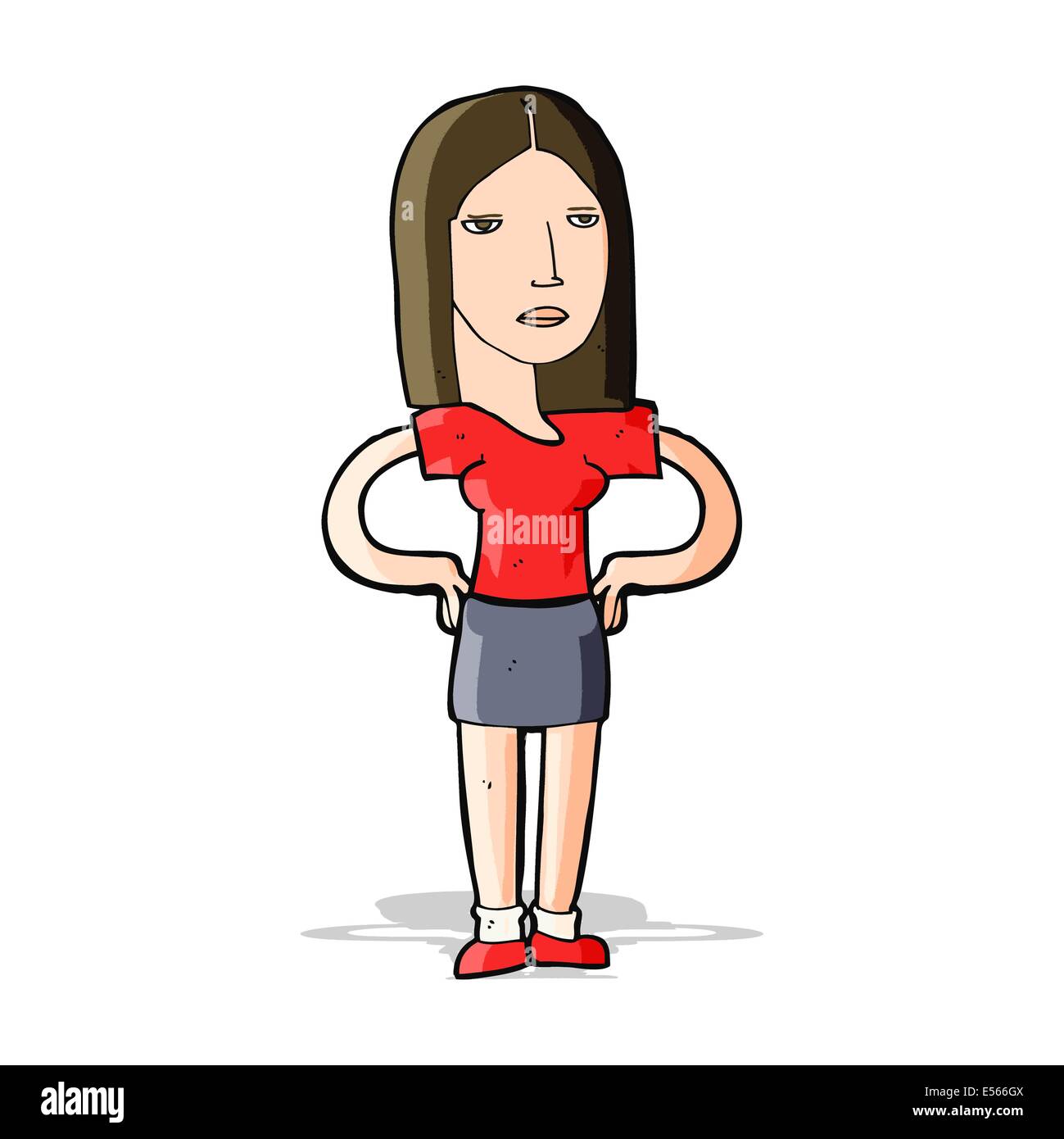 cartoon woman with hands on hips Stock Vector Image & Art - Alamy