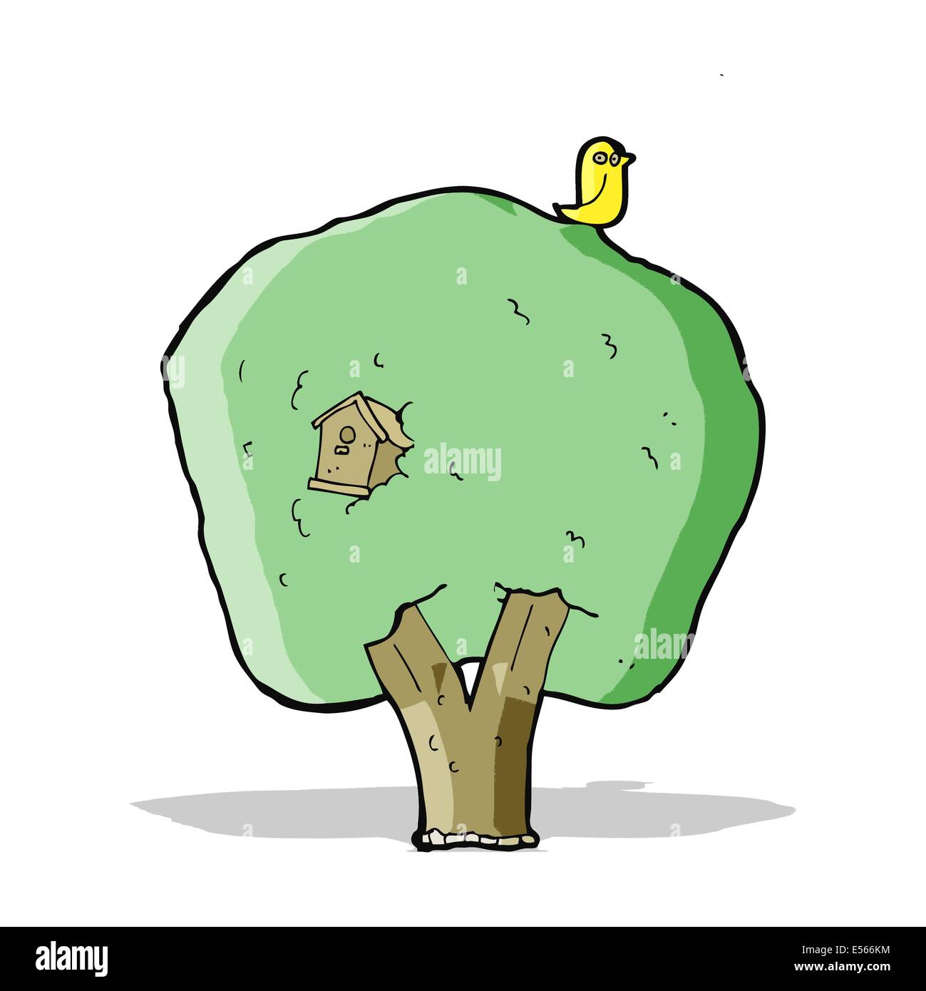 cartoon tree with birdhouse Stock Vector Image & Art - Alamy