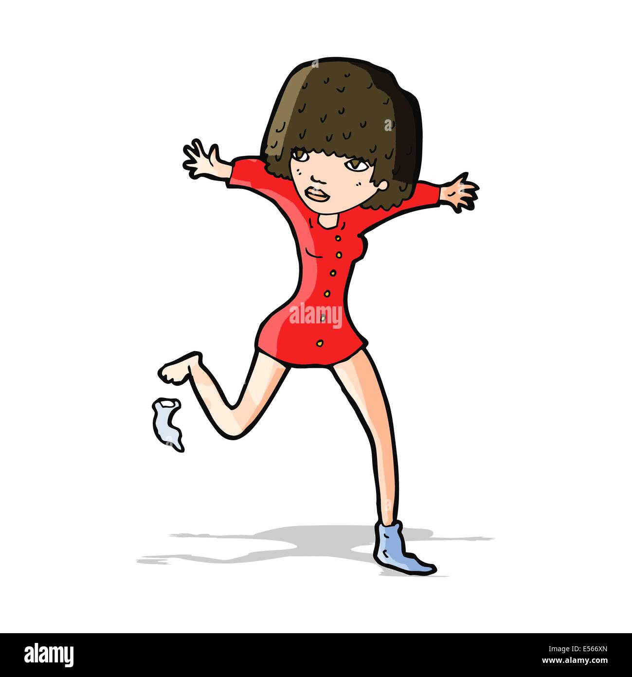 cartoon woman kicking off sock Stock Vector Image & Art - Alamy