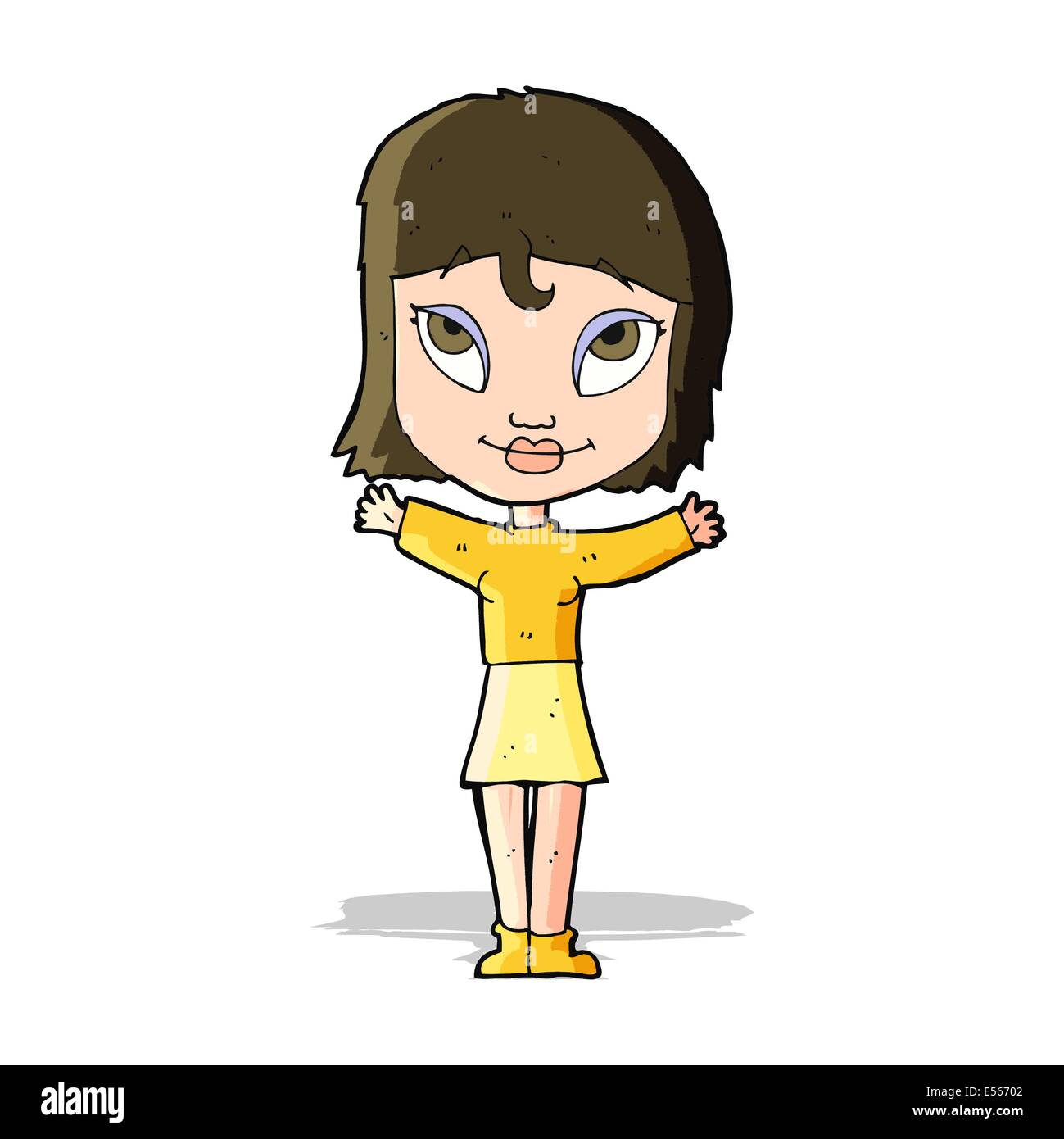 cartoon woman with open arms Stock Vector Image & Art - Alamy