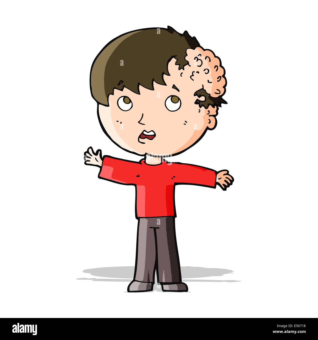 cartoon boy with growth on head Stock Vector Image & Art - Alamy