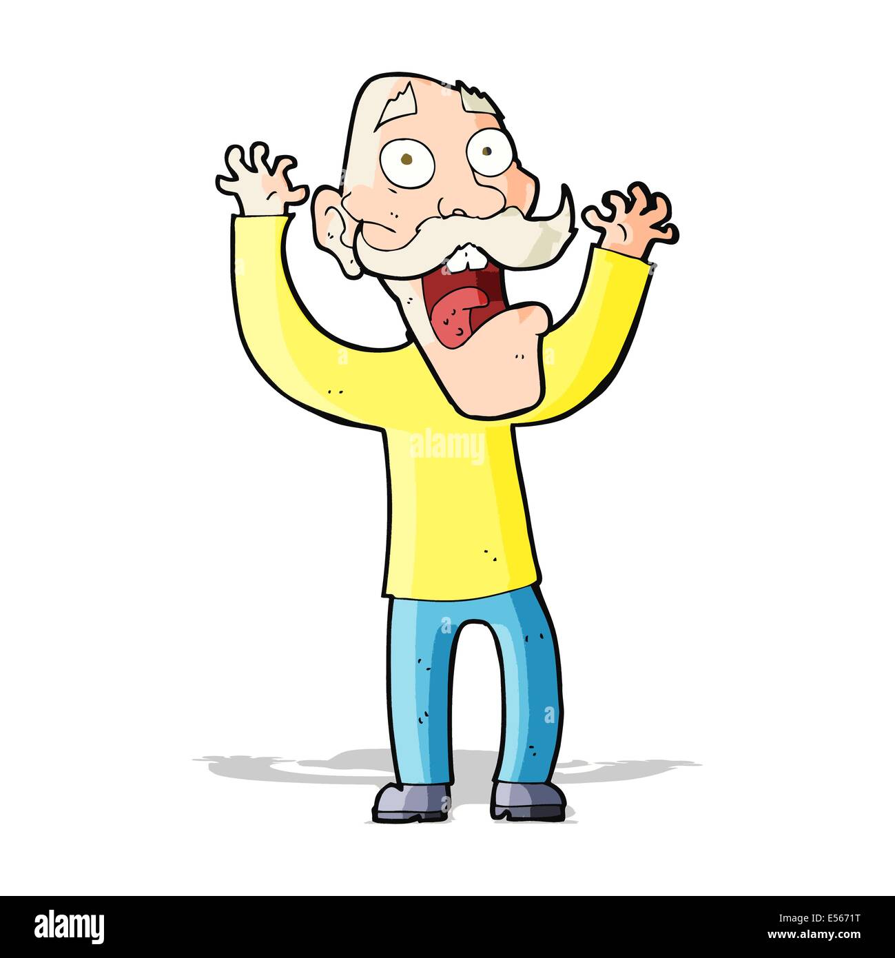 cartoon old man getting a fright Stock Vector Image & Art - Alamy