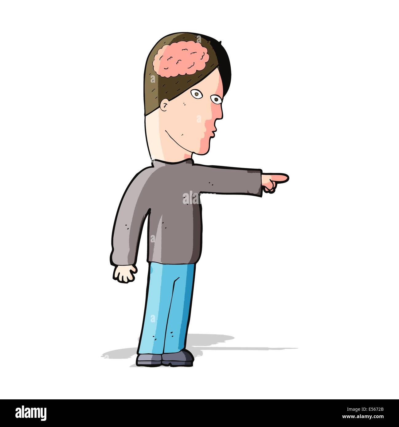 Cartoon clever man pointing hi-res stock photography and images - Alamy