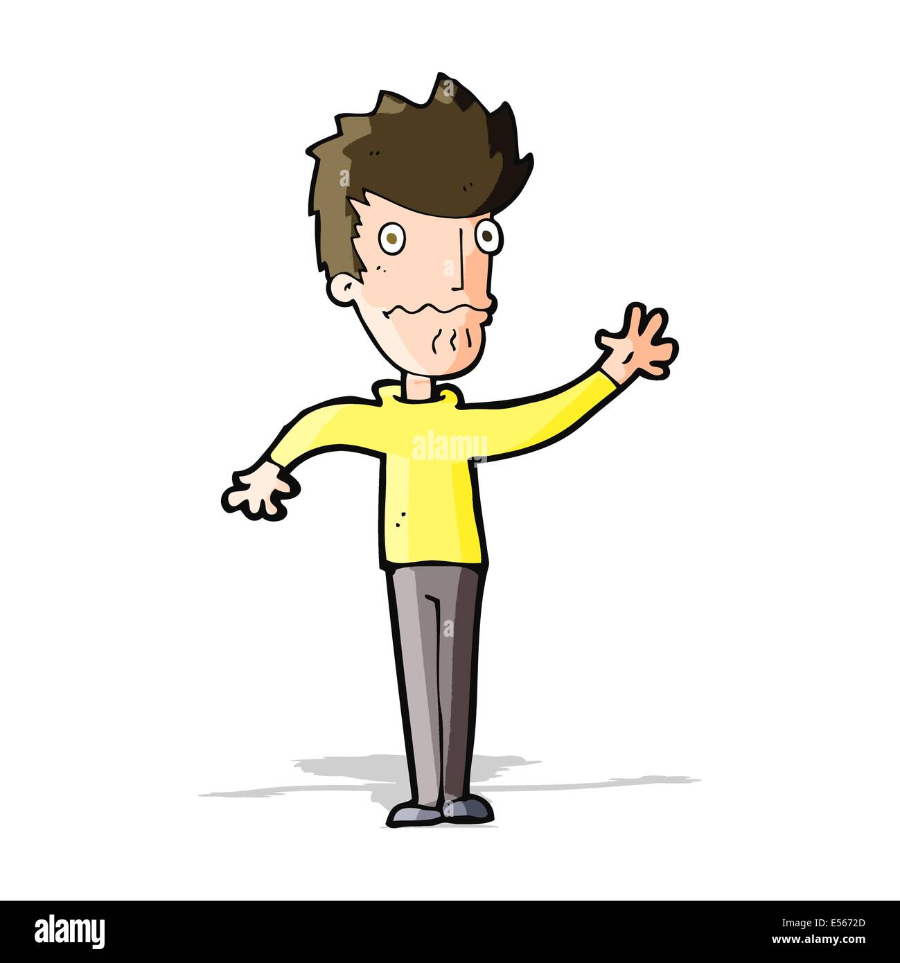 Cartoon man reaching out hand hi-res stock photography and images - Alamy