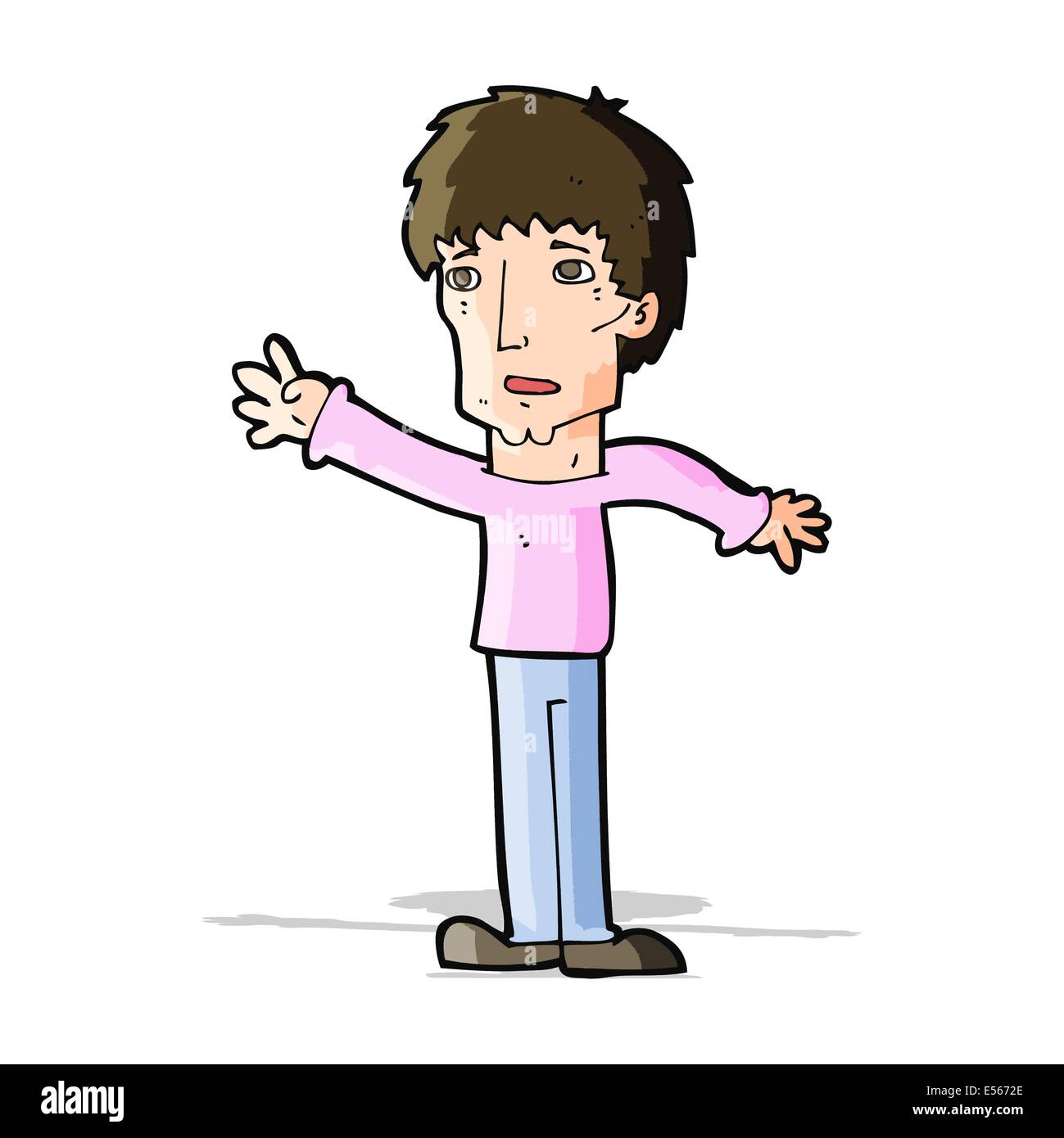 cartoon worried man reaching out Stock Vector Image & Art - Alamy