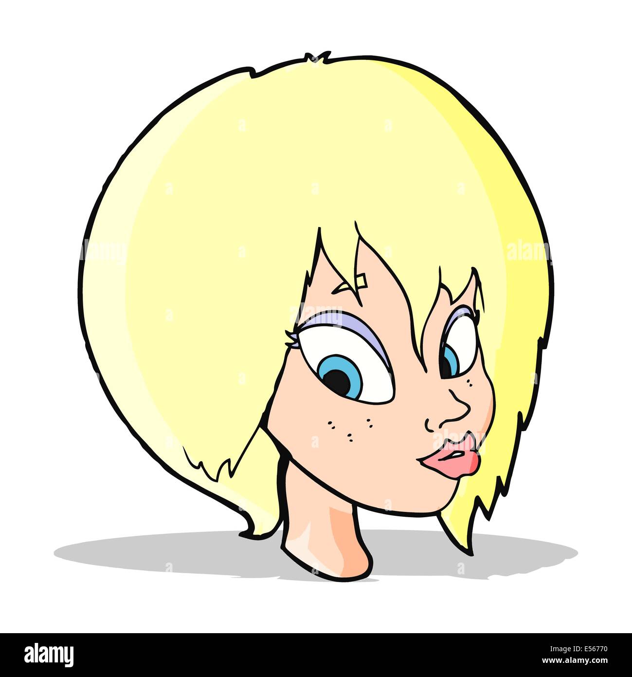 cartoon pretty female face pouting Stock Vector Image & Art - Alamy