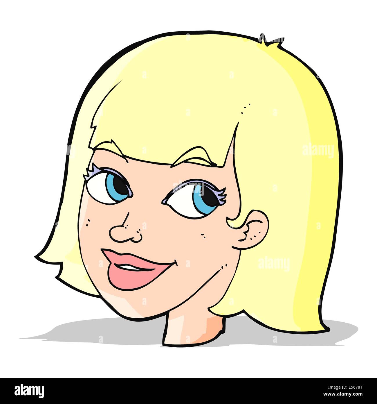 cartoon happy female face Stock Vector Image & Art - Alamy