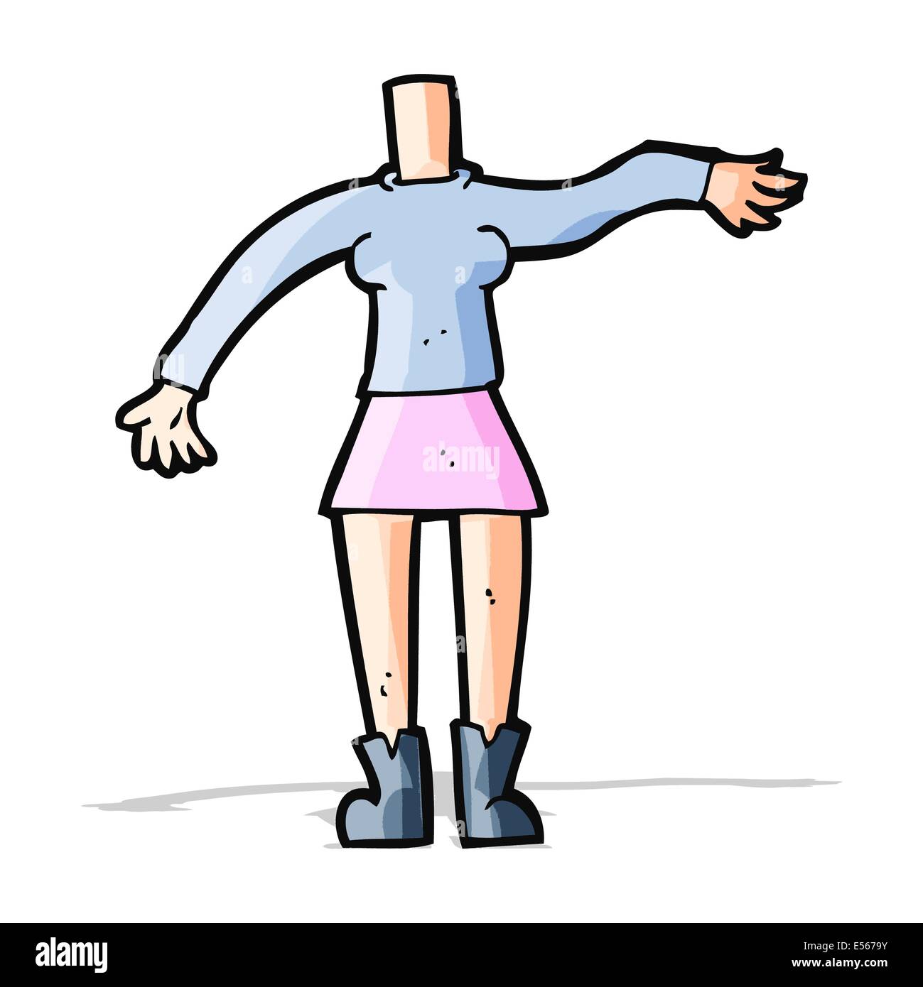 cartoon female body (add photos or mix and match cartoons Stock Vector ...
