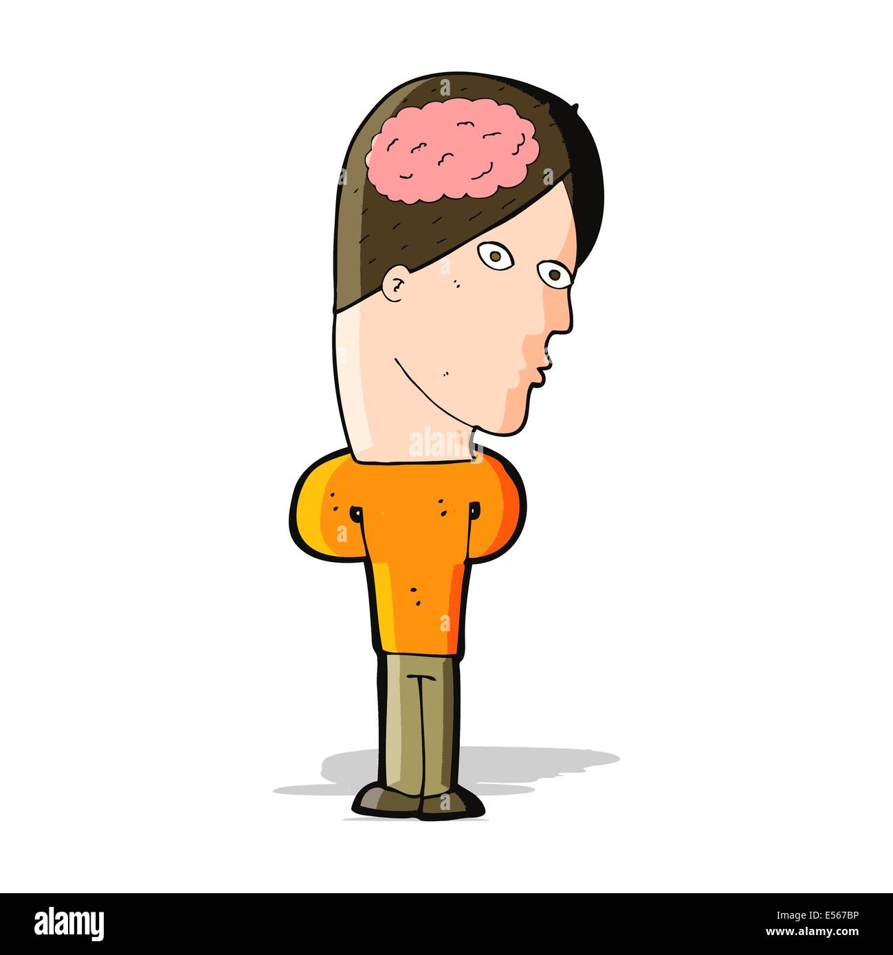 cartoon man with big brain Stock Vector Image & Art - Alamy
