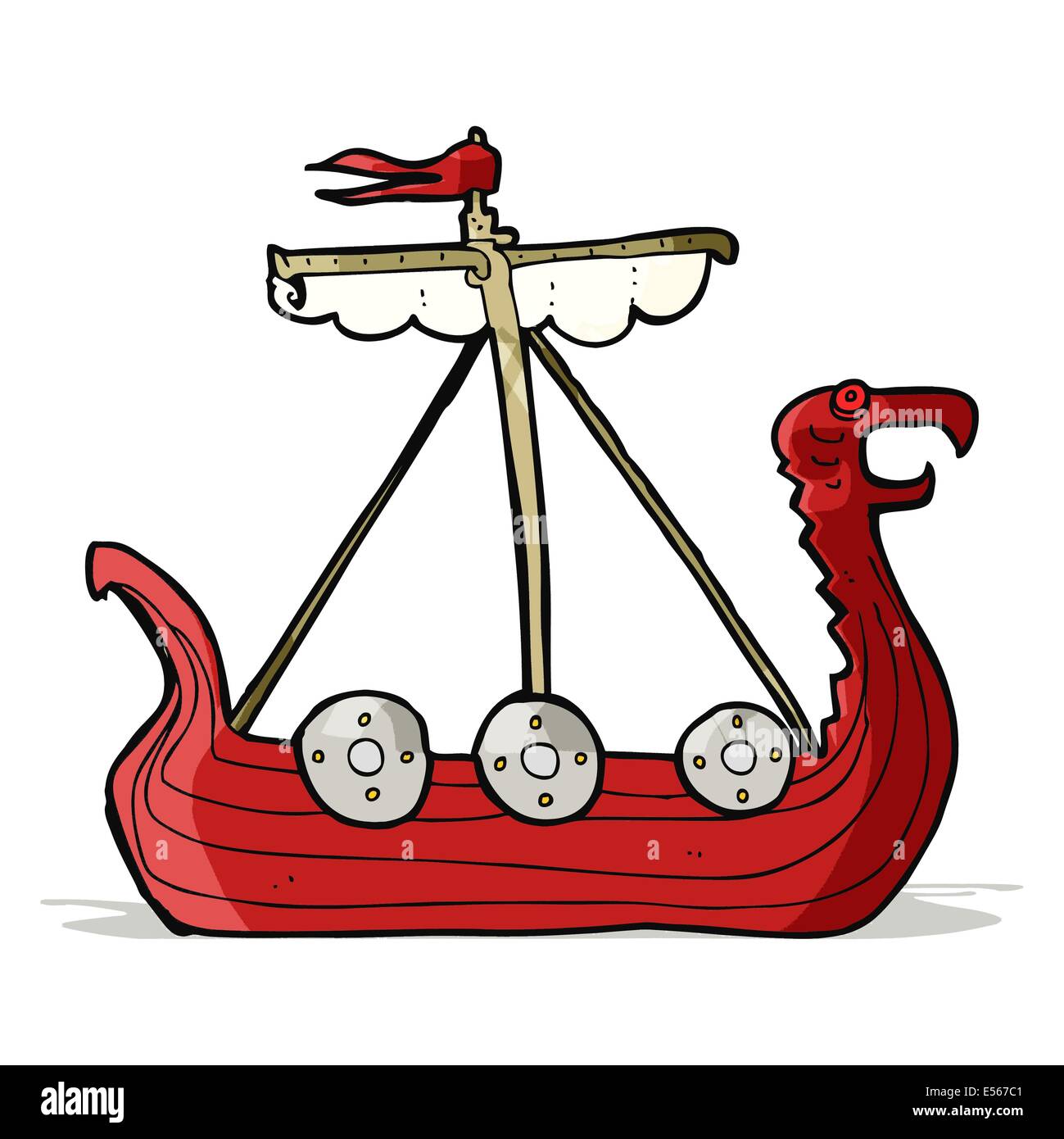 Viking longboat illustration Cut Out Stock Images & Pictures - Alamy
