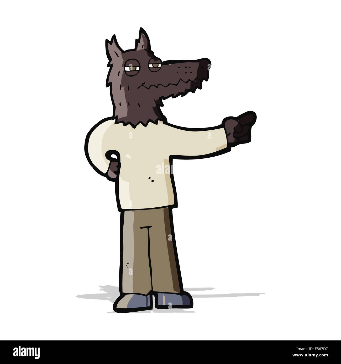 cartoon pointing wolf man Stock Vector Image & Art - Alamy