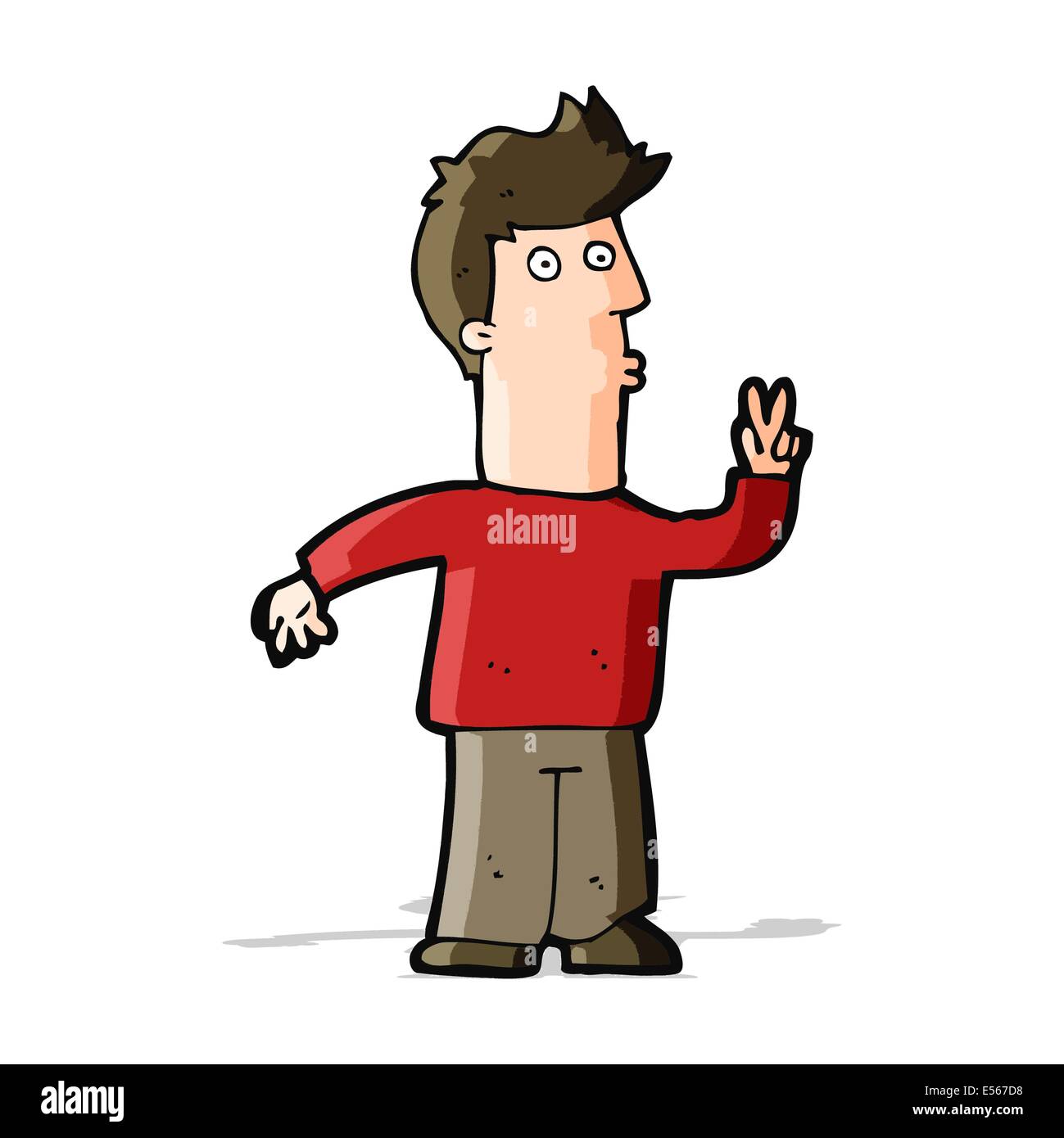 cartoon man signaling with hand Stock Vector Image & Art - Alamy