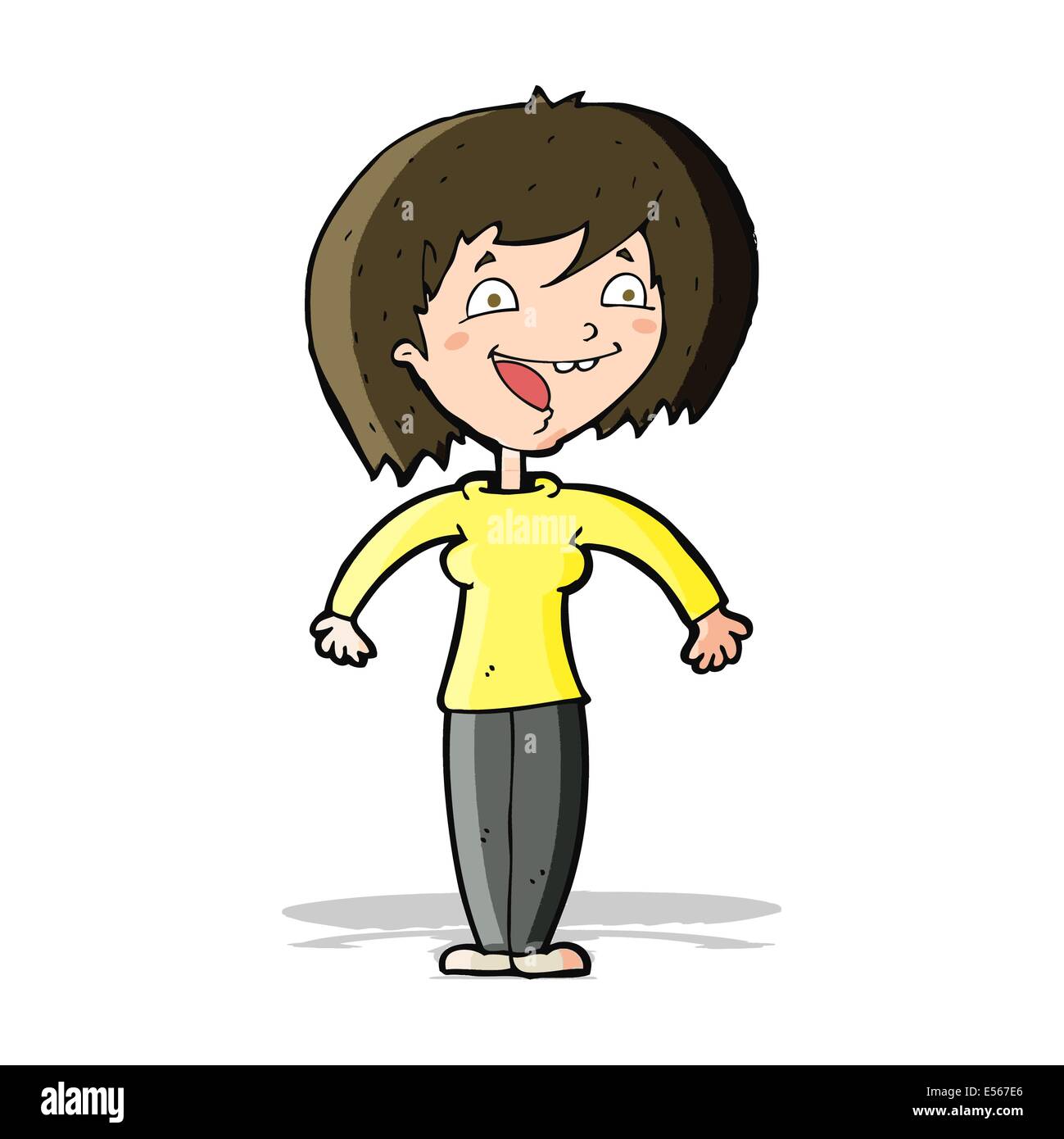 cartoon excited woman Stock Vector Image & Art - Alamy